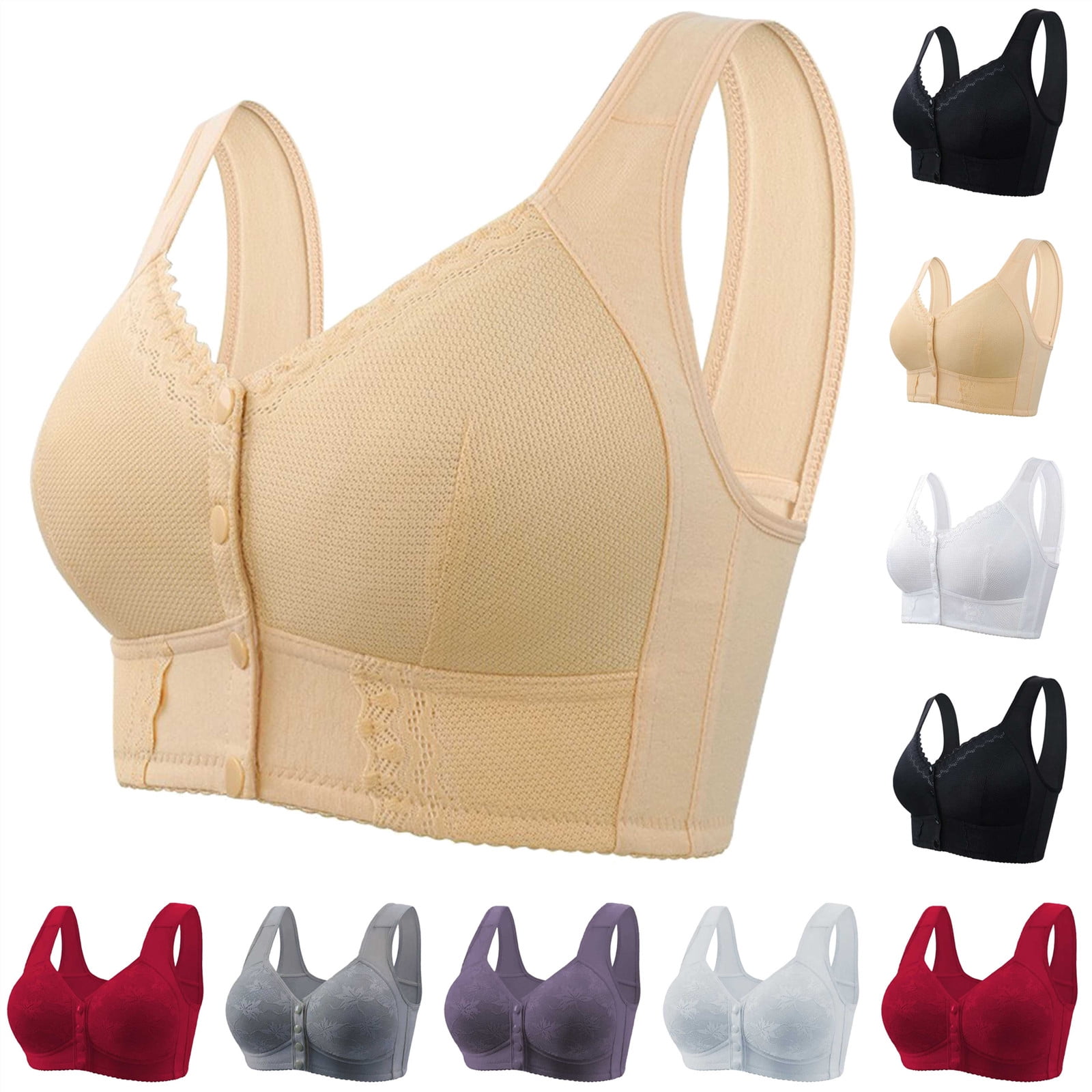 BiZtdJrK Daisy Bras for Women Lace Button-Up Front Closure Bra No ...
