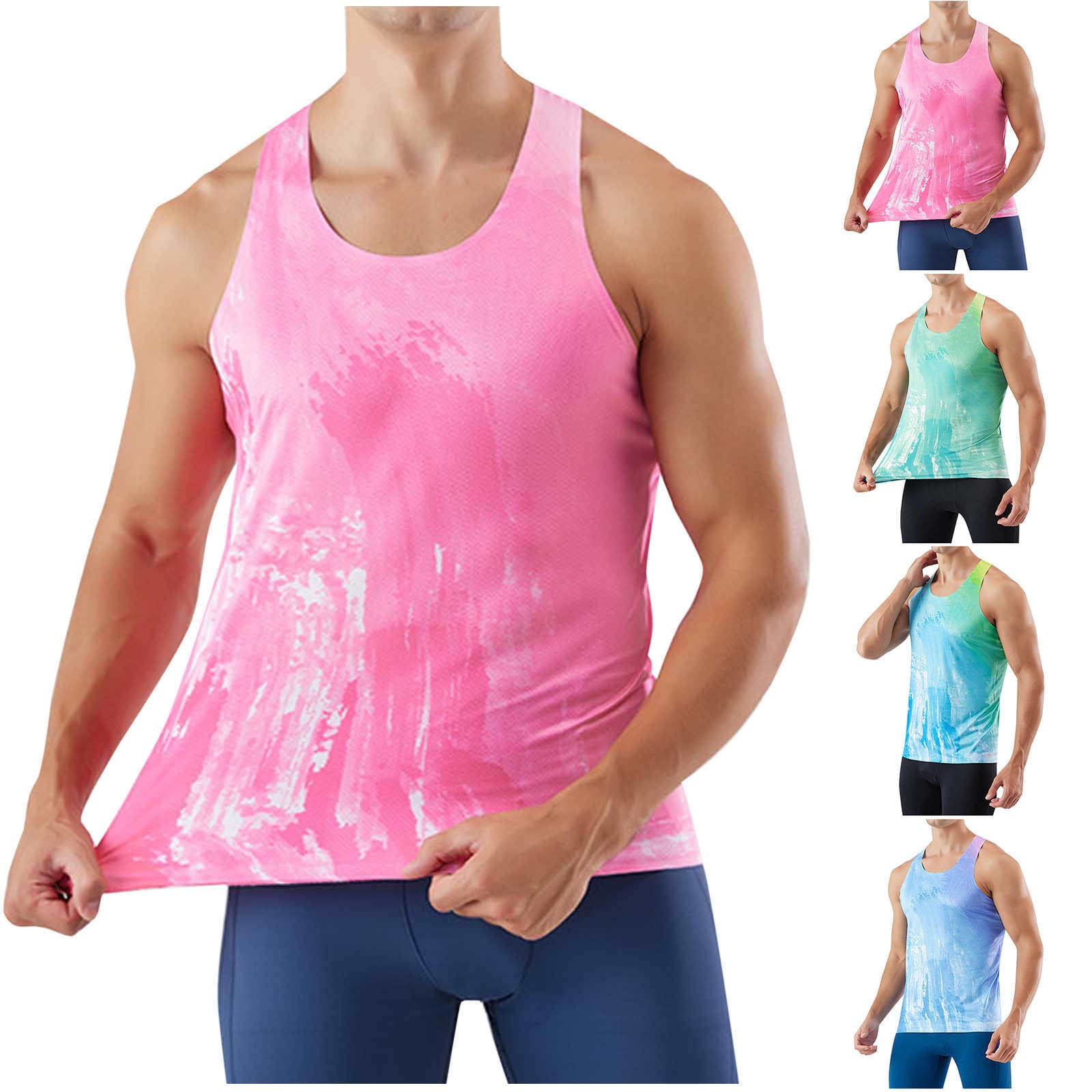 BiZtdJrK Men's Tank Top Muscle Workout Gym Shirts Sports Loose ...