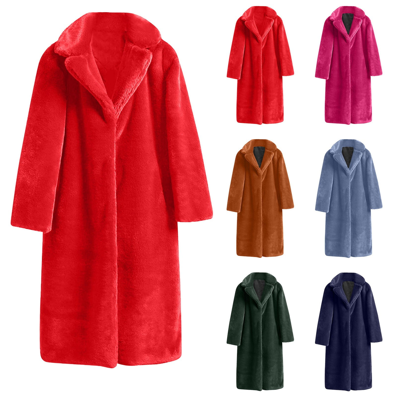 BiZtdJrK Halloween Clearance Women Faux Fur Winter Coats Comfort Warm ...
