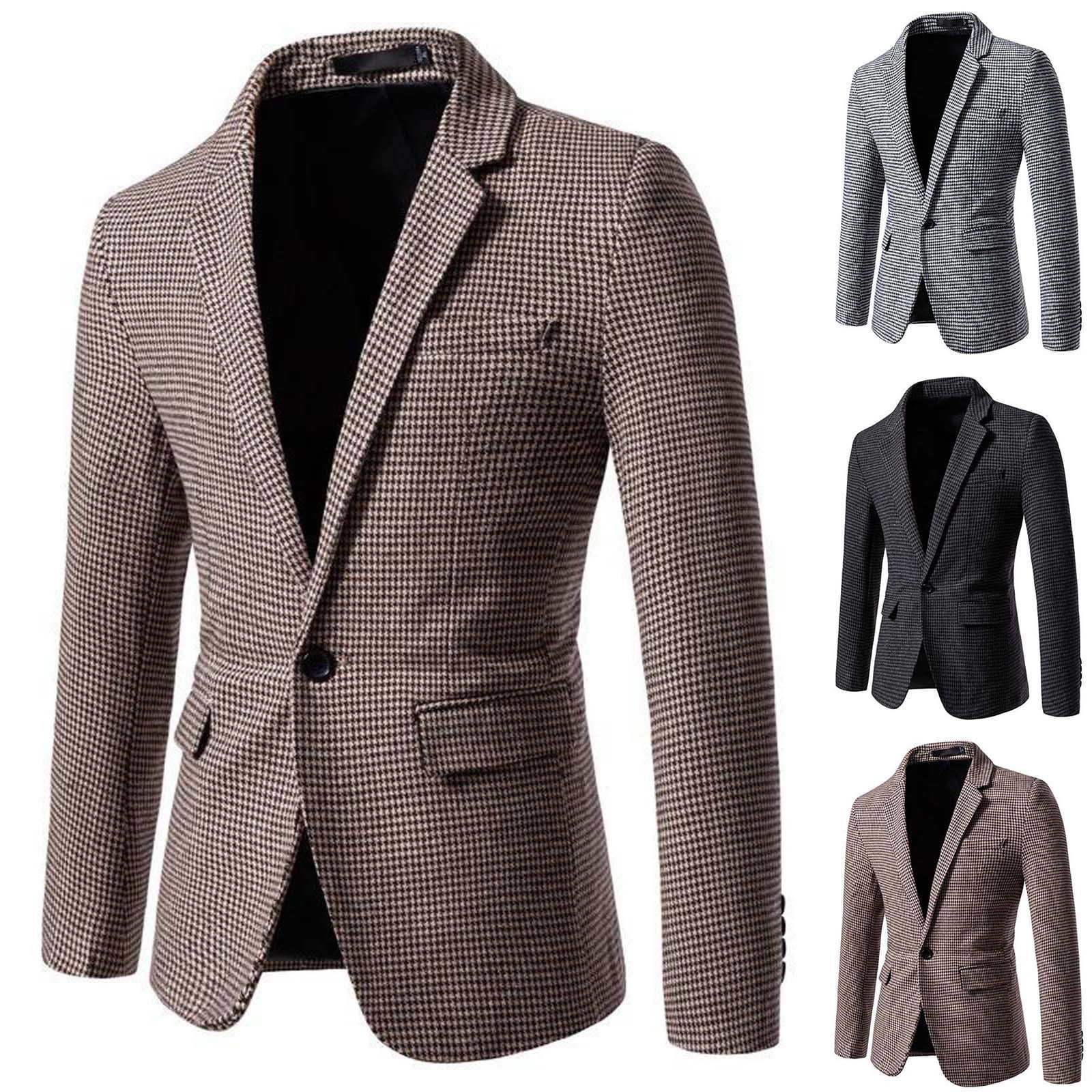 BiZtdJrK Lightening Sales Men's Lapel One Button Slim Fit Blazer Jacket ...