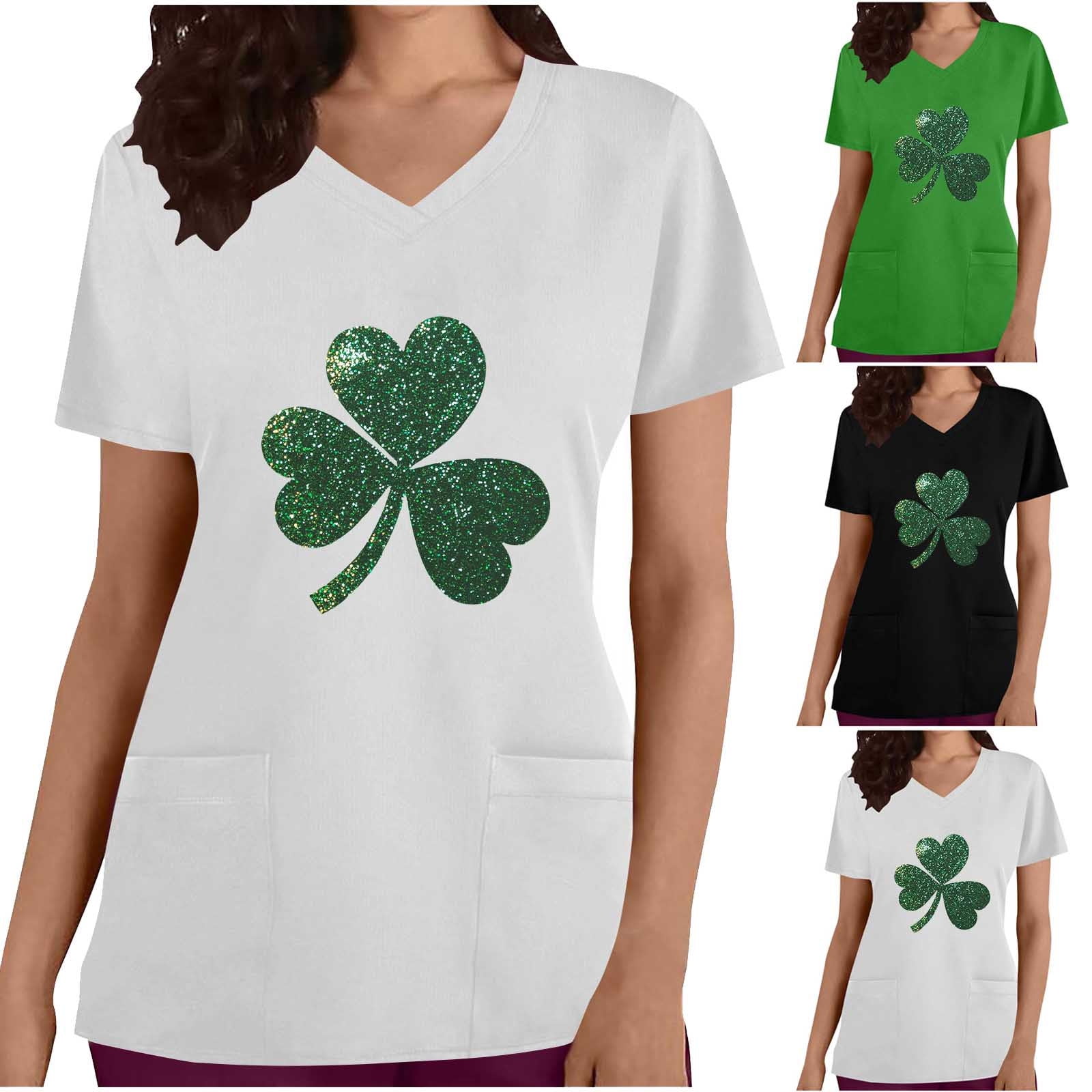 BiZtdJrK Limited Time Sales of The Day Womens Loose Fit V Neck Scrubs ...