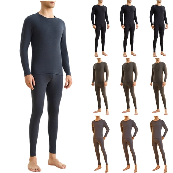 BiZtdJrK Long Johns for Men Thermal Underwear 2 Piece Sets Fleece Lined ...