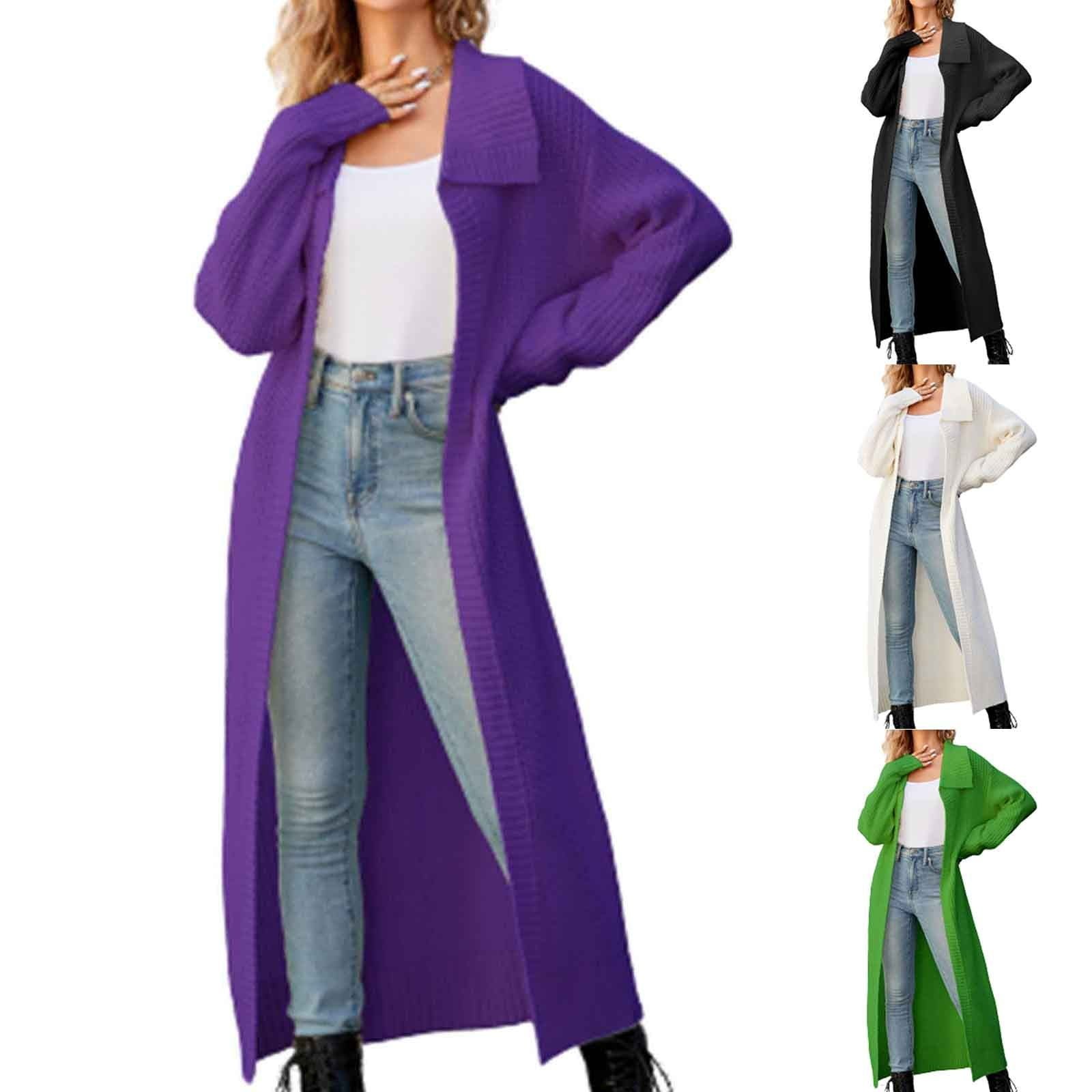 BiZtdJrK Long Sleeve Sweaters for Women Floor Length Open Front Sweater ...