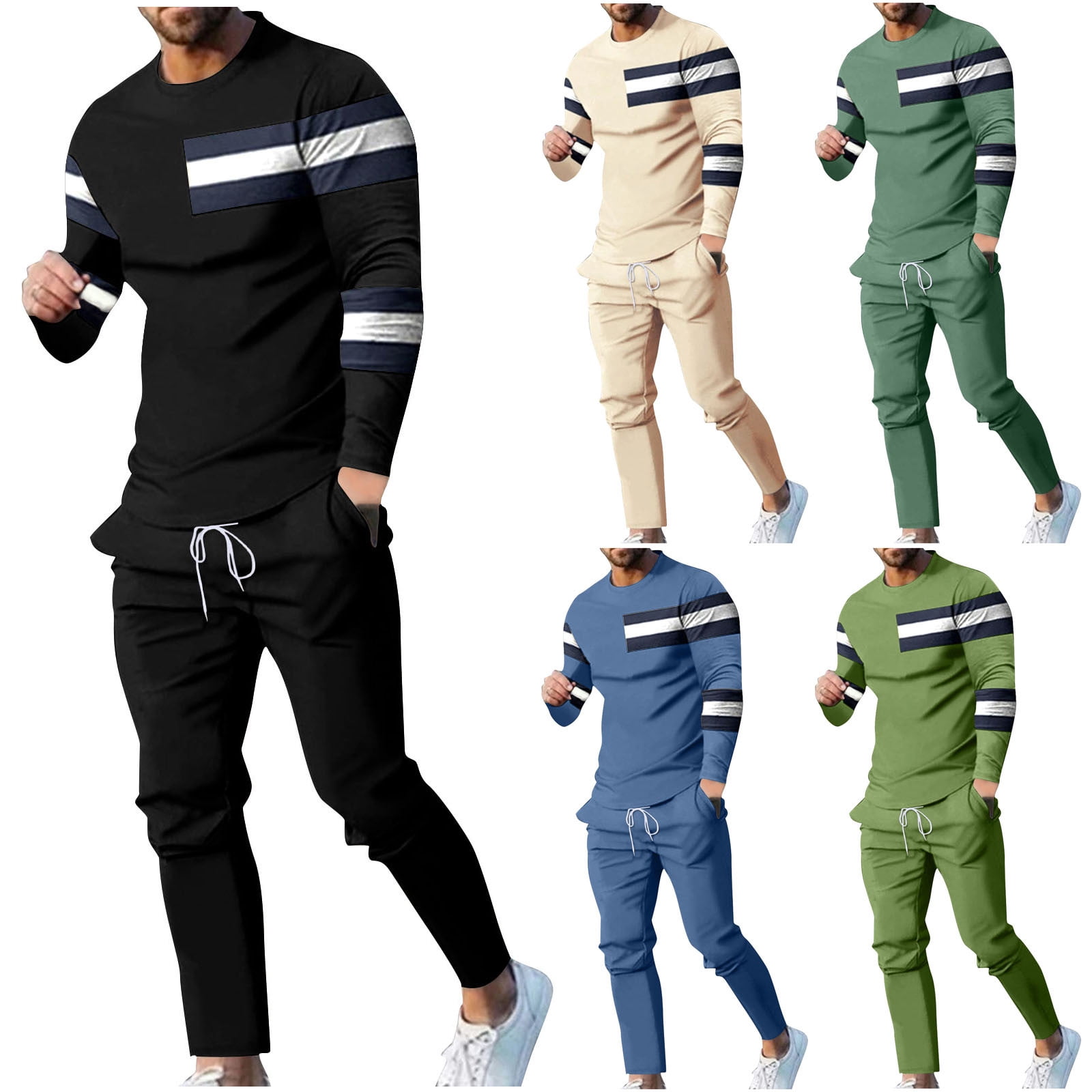 BiZtdJrK Men Sport Set Big and Tall Pullover Tops and Casual Drawstring ...