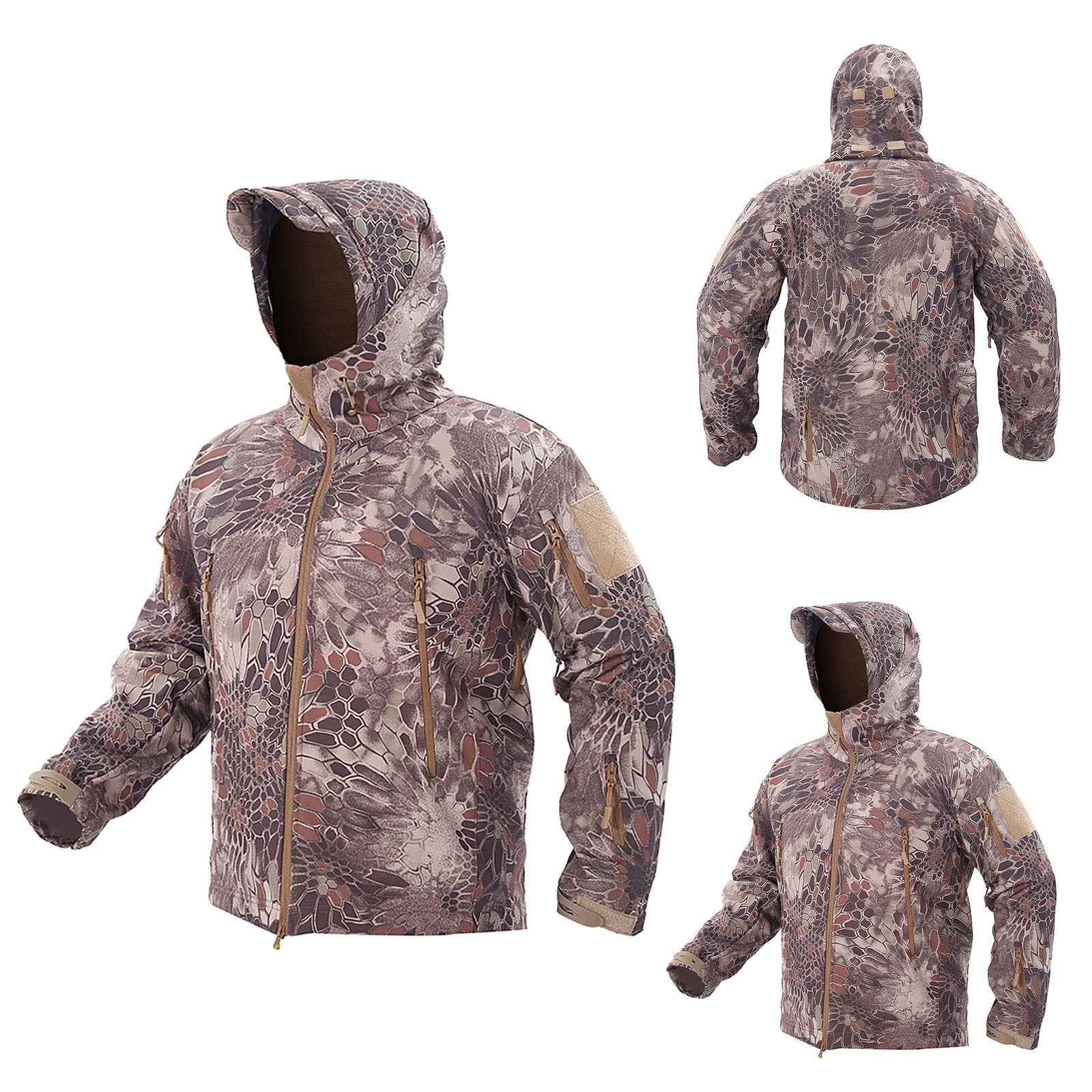 BiZtdJrK Men's Big and Tall Camo Hooded Jacket Outdoor Lightweight ...