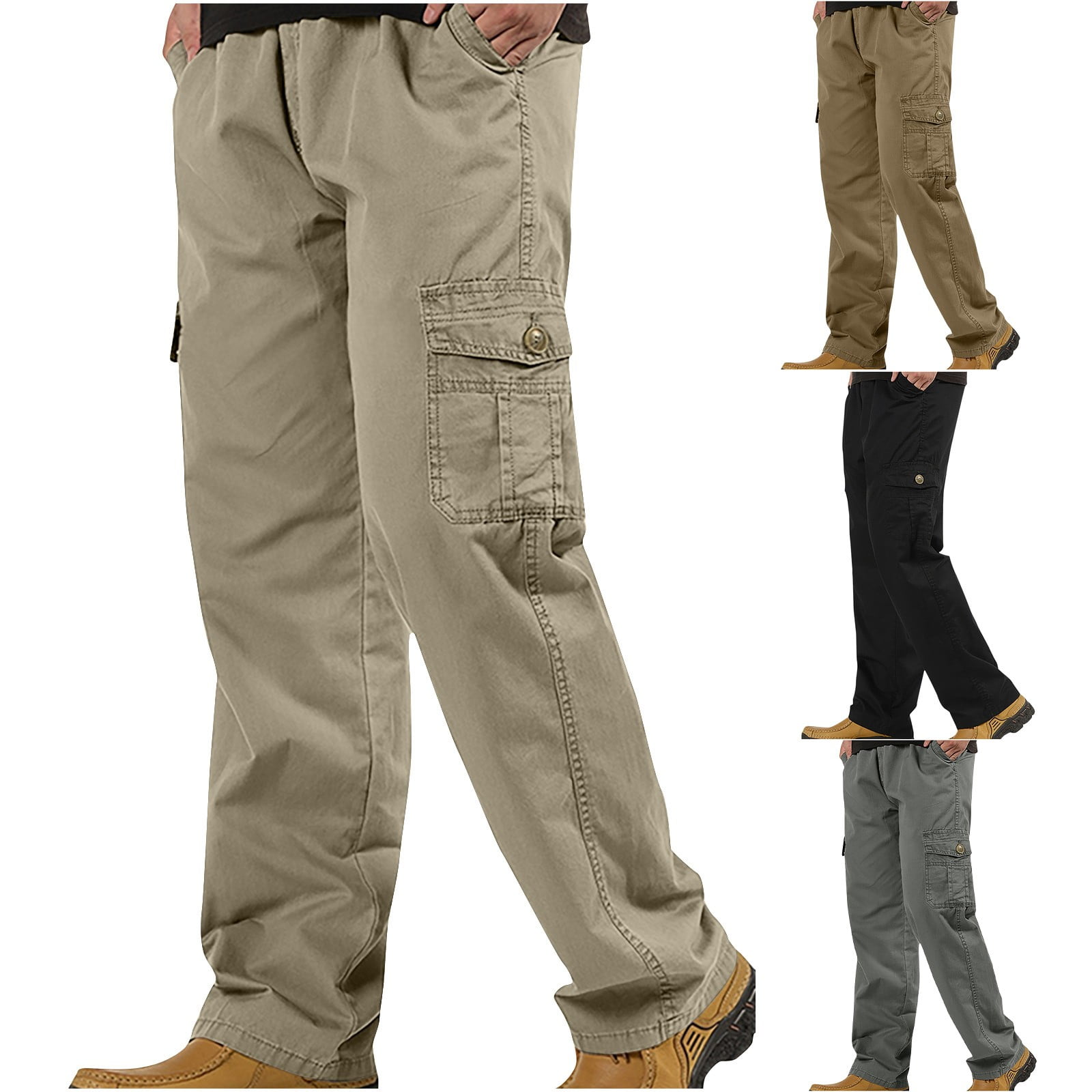 BiZtdJrK Men's Big and Tall Cargo Pants with Multi Pockets Lightweight ...
