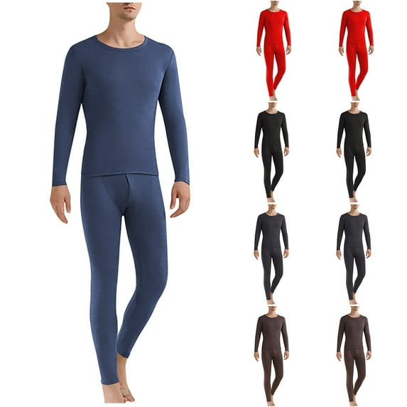 BiZtdJrK Men's Thermal Underwear Modal Long Sleeve Tops and Bottom 2 ...