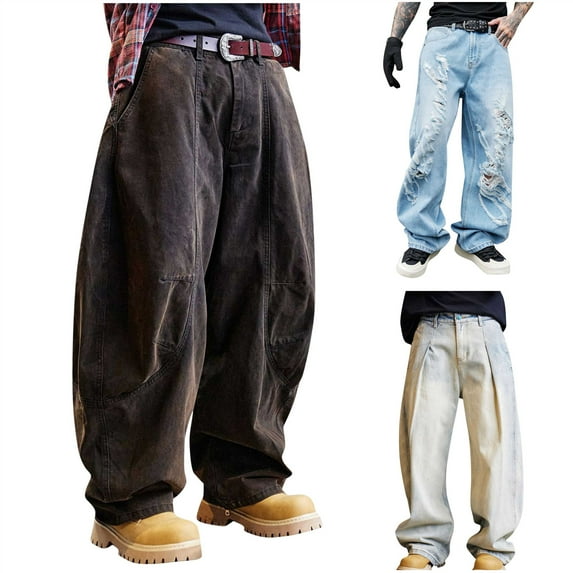 BiZtdJrK Men's Vintage Baggy Cargo Pants Loose Casual Joggers Hiking ...