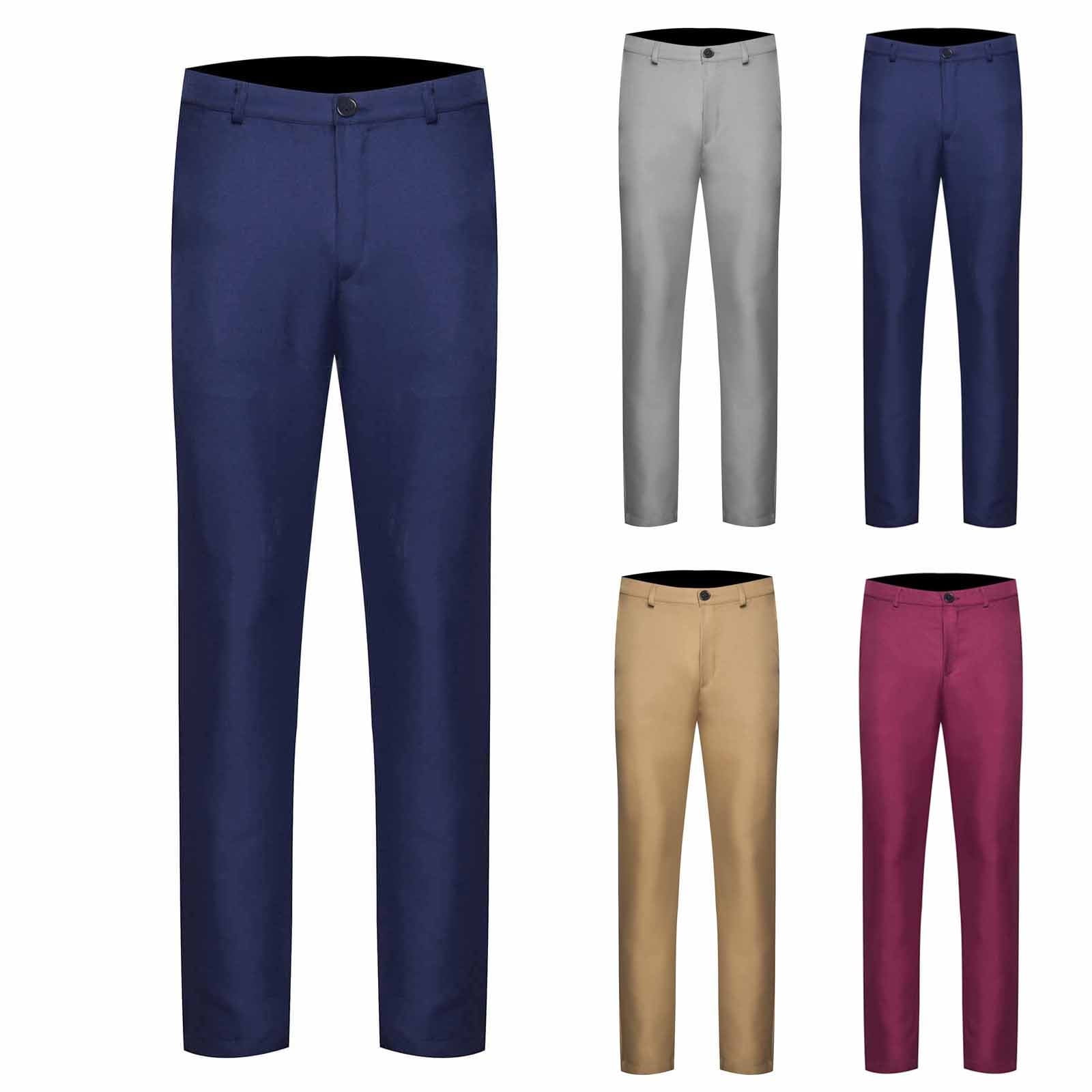 BiZtdJrK Mens Big and Tall Formal Suit Pants Flat Front Classic Dress ...