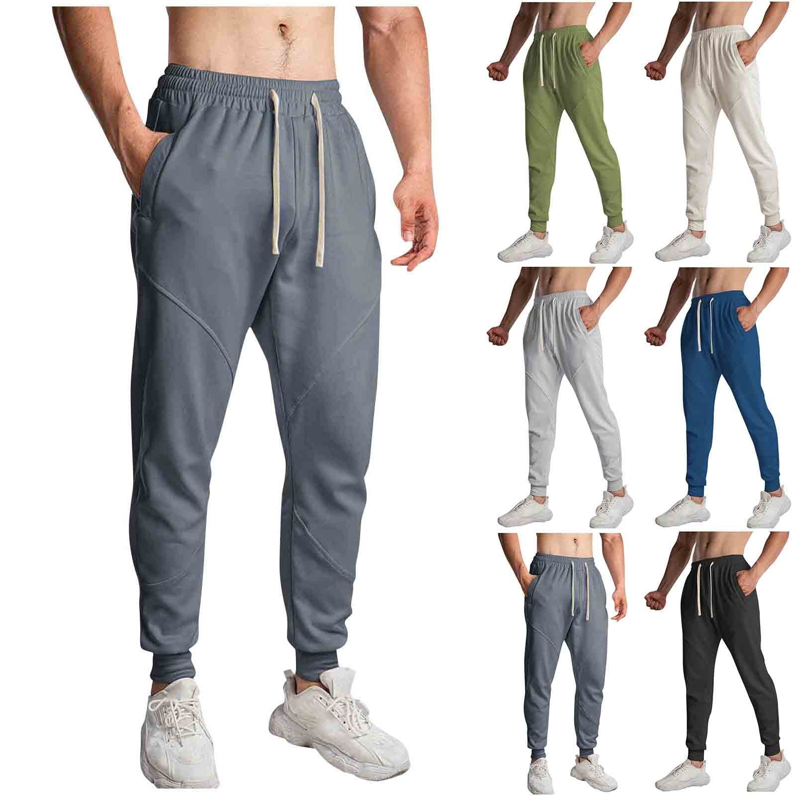 BiZtdJrK Mens Sport Jogging Pants Elastic Waist Drawstring Sweatpants ...