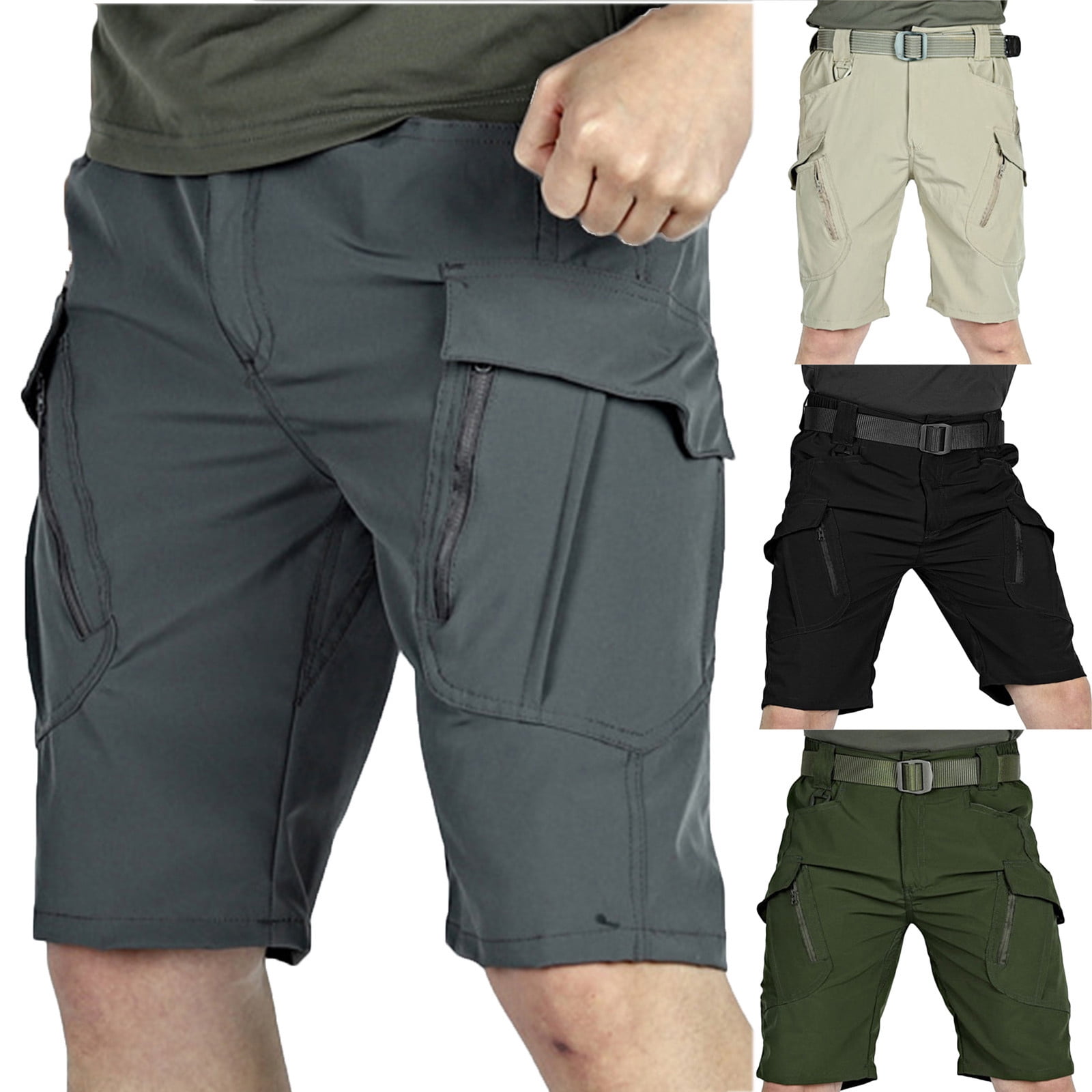 BiZtdJrK Mens Tactical Work Cargo Shorts Stretch Lightweight Workout ...