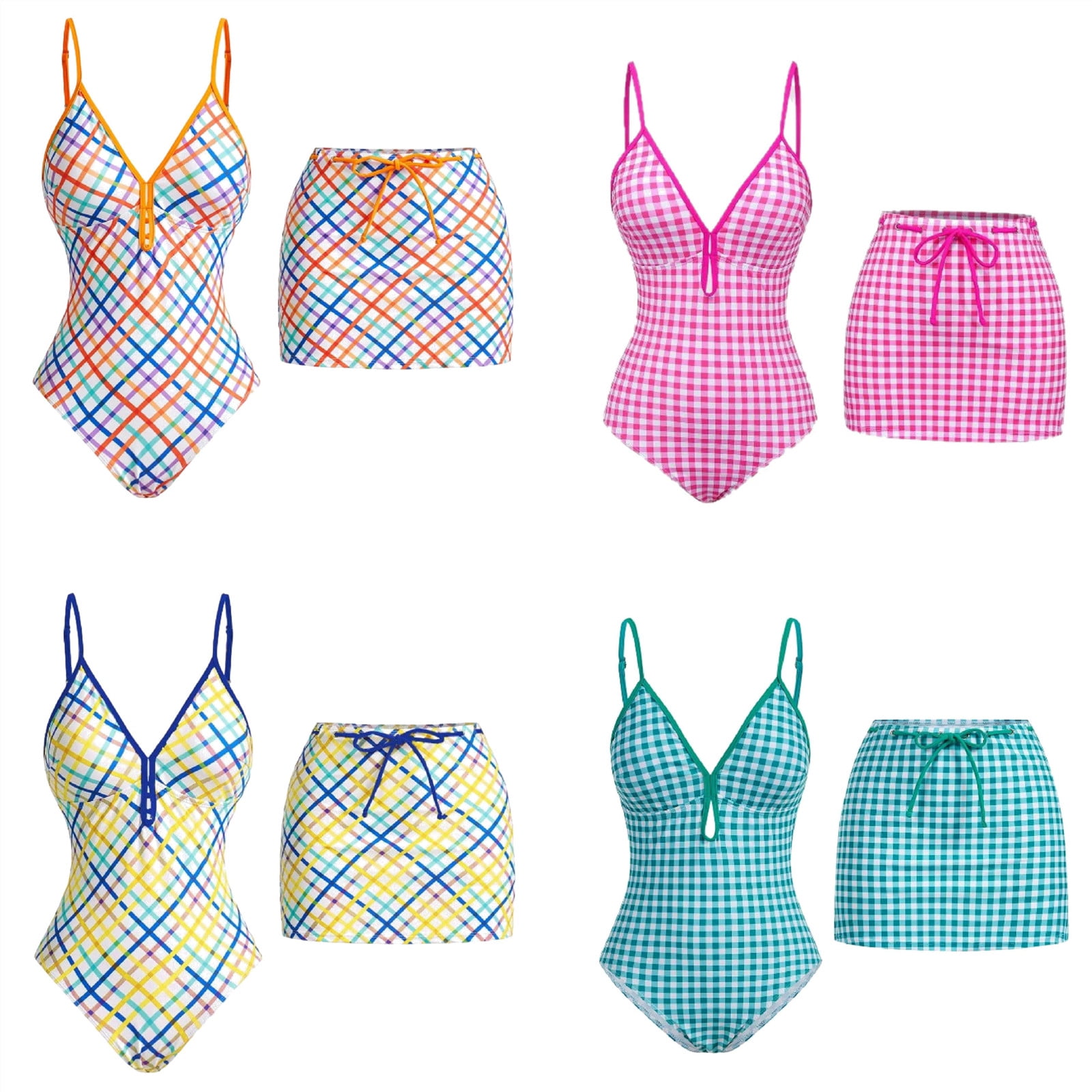 BiZtdJrK Modest One Piece Swimsuits for Women with Cover Up Skirts Full ...
