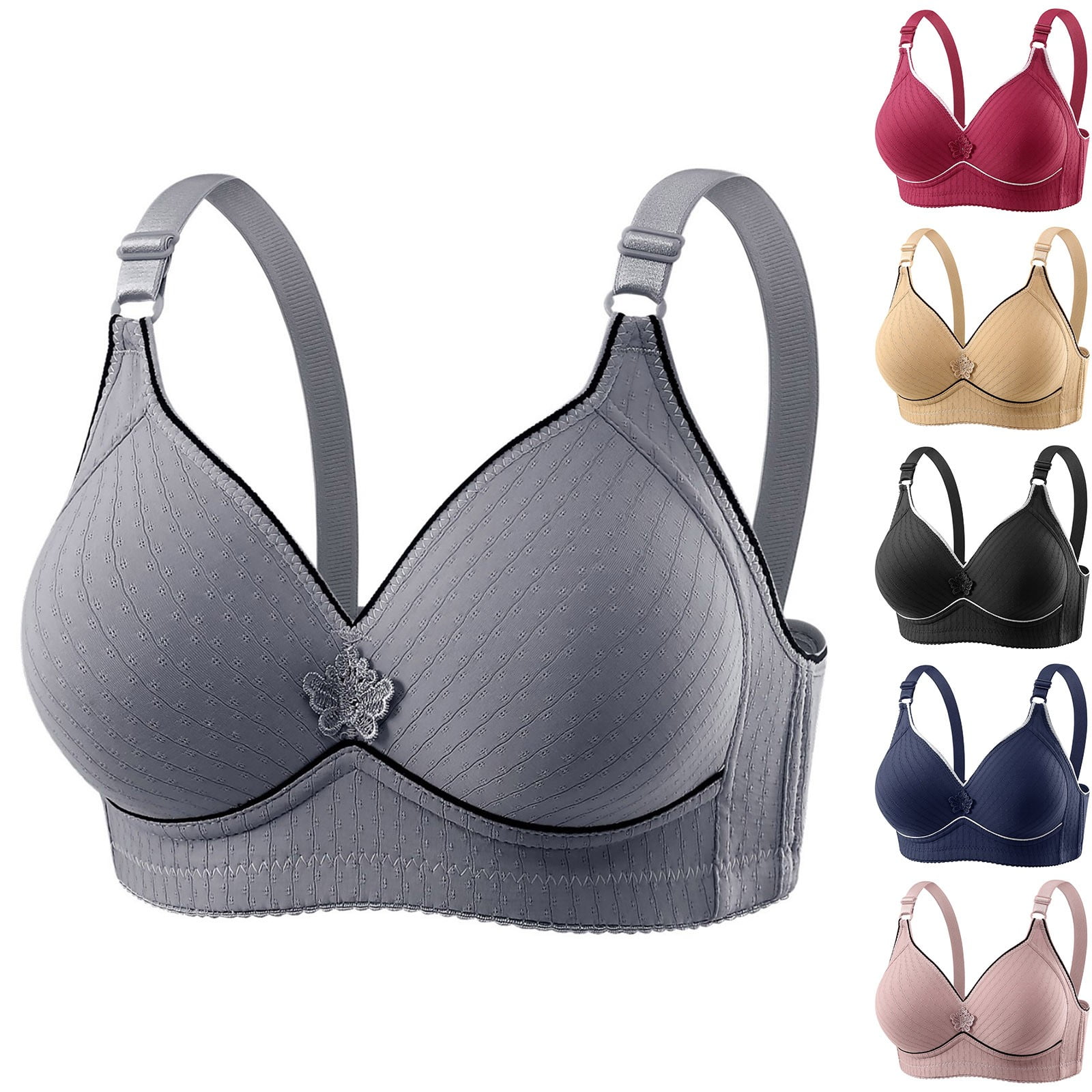 BiZtdJrK No Underwire Push Up Bra for Women Full Coverage Support ...