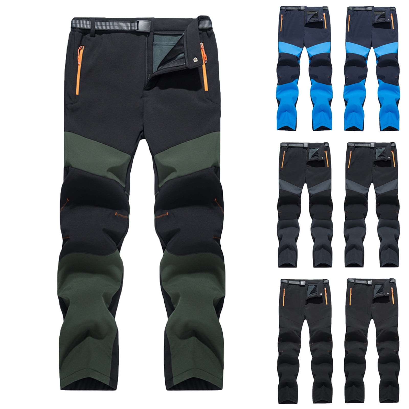 BiZtdJrK Prime Sales Of The Day Color Block Pants for Men Winter Fleece ...