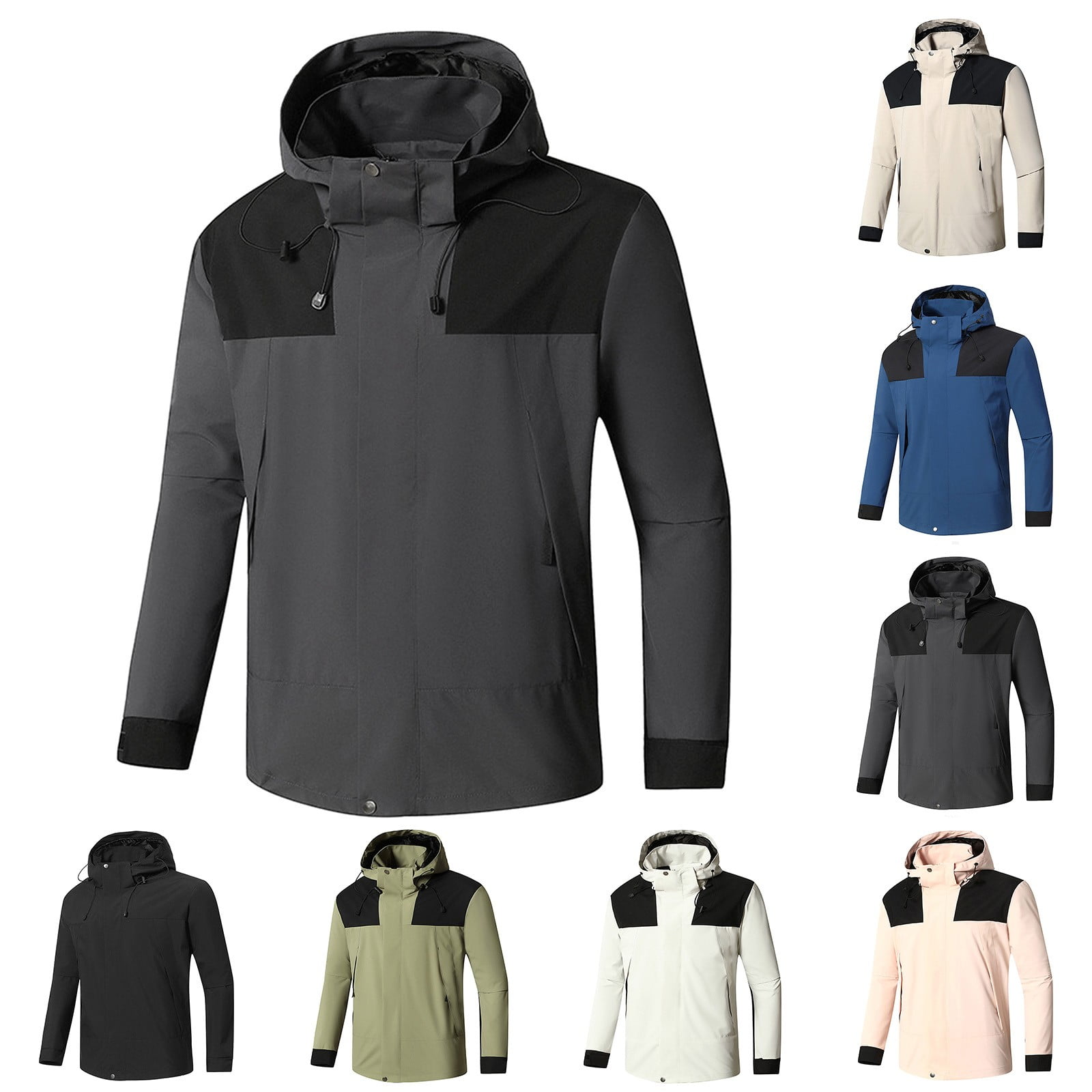 BiZtdJrK Rain Jacket for Men Lightweight Jacket with Hood Mountain ...
