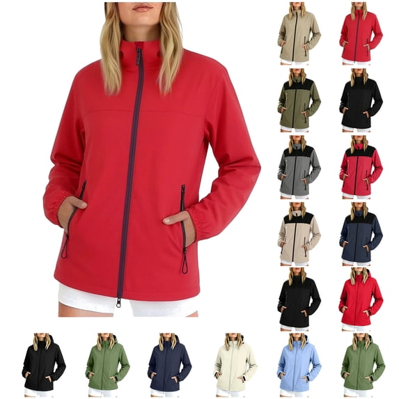BiZtdJrK Rain Jacket Women Waterproof Lightweight Camping Hiking Travel ...