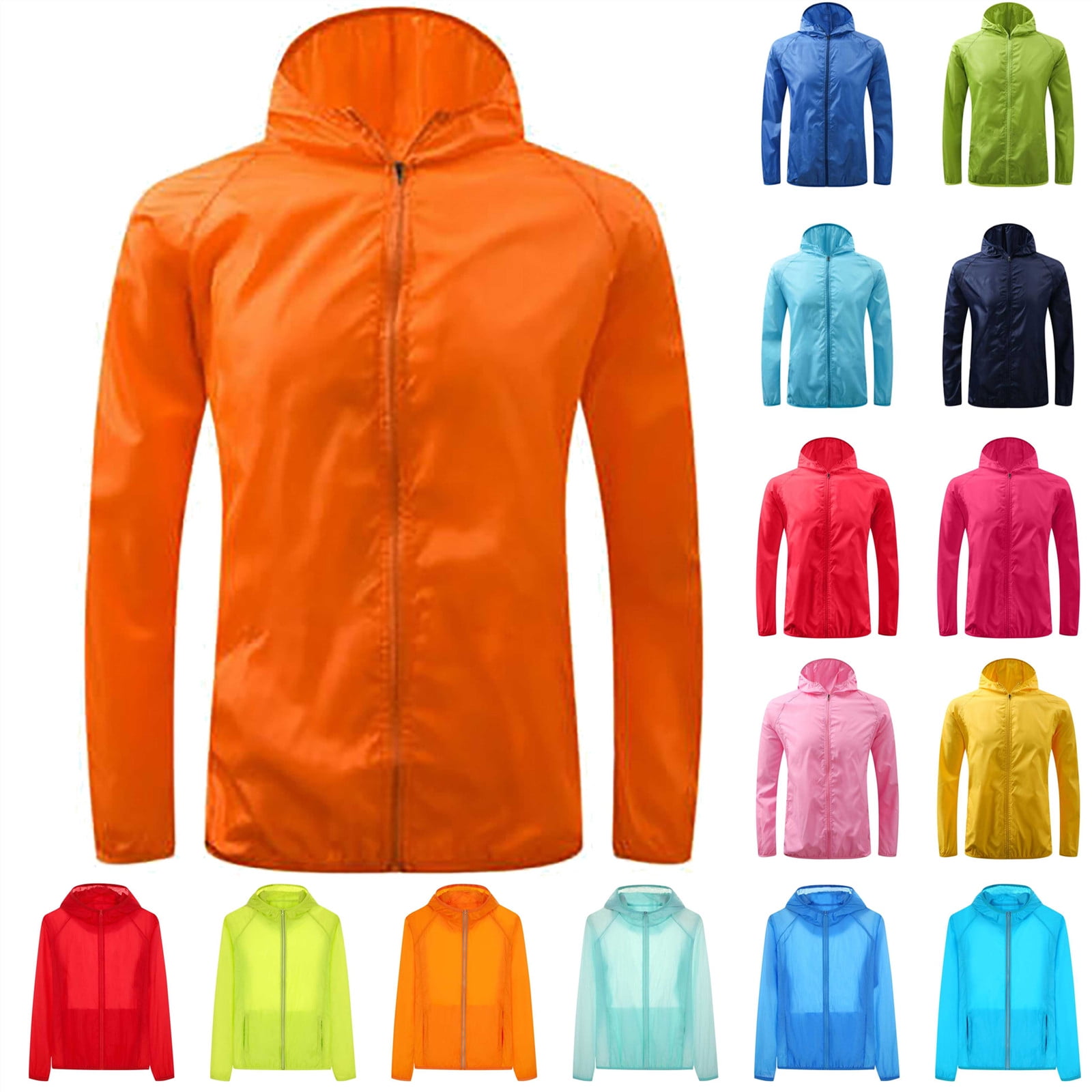BiZtdJrK Sales Today Clearance! Unisex Rain Jacket Lightweight Hooded ...
