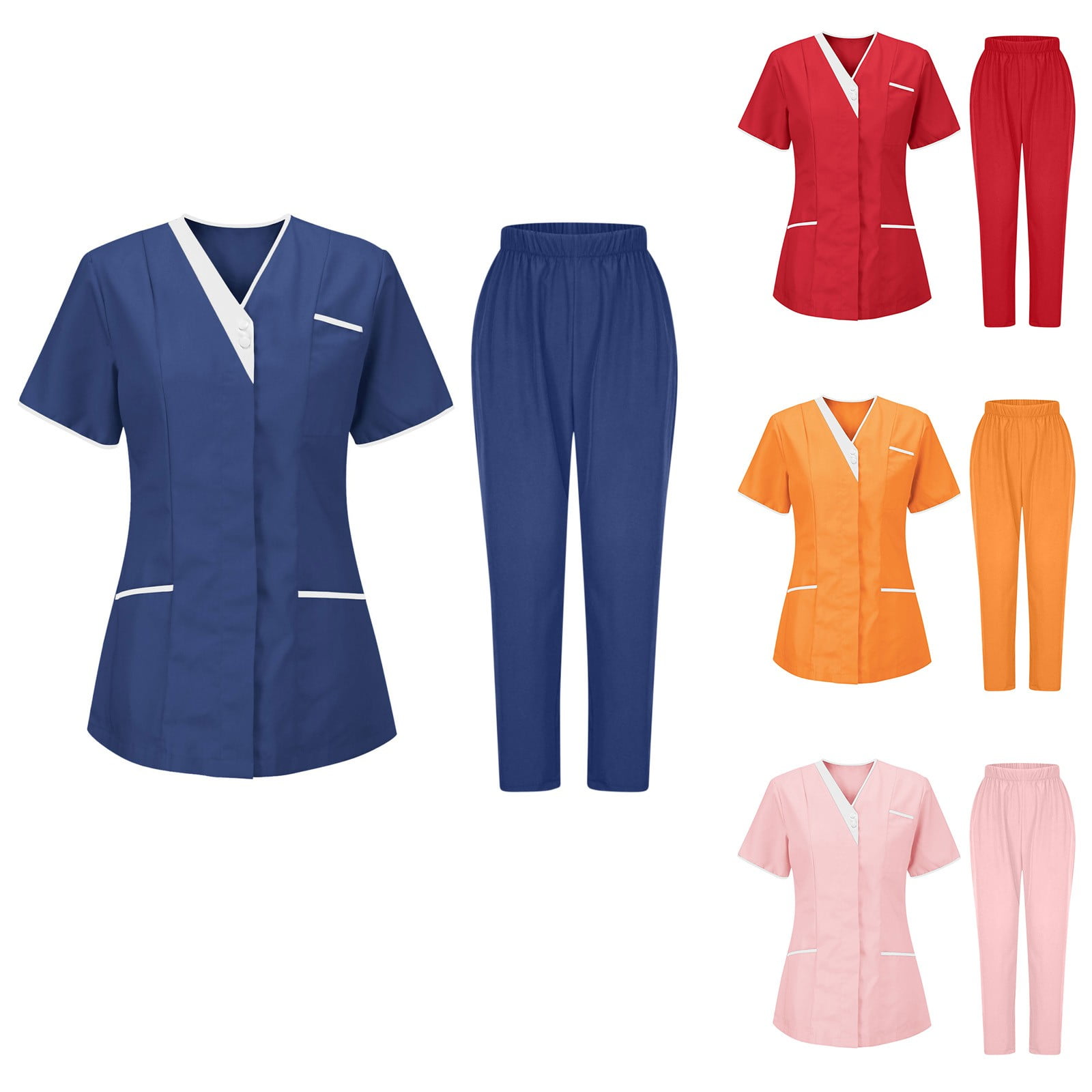 BiZtdJrK Scrubs Set for Women Dressy Casual Nursing Uniforms V Neck ...