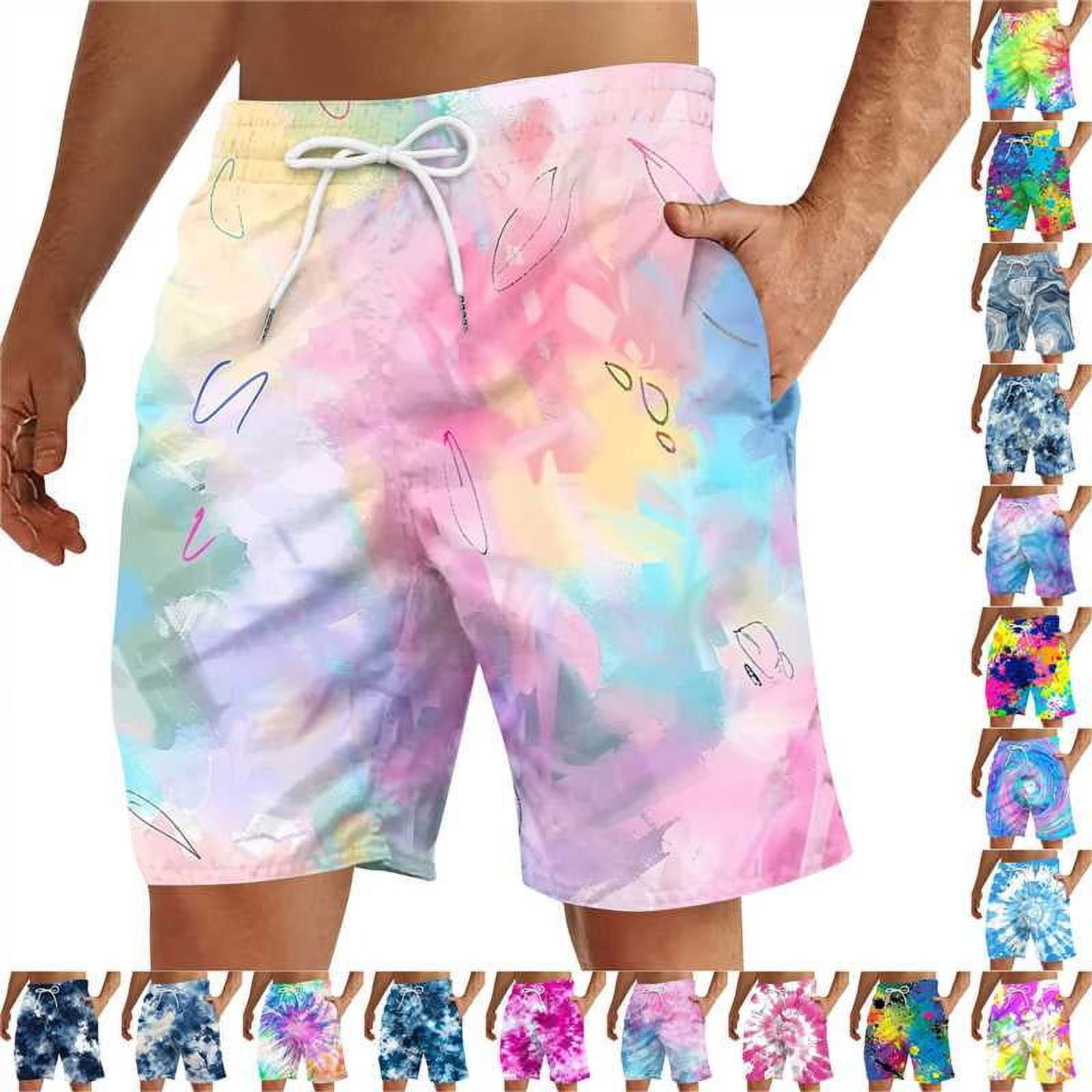 BiZtdJrK Today Prime Sales, Big and Tall Beach Shorts for Men Boho Swim ...