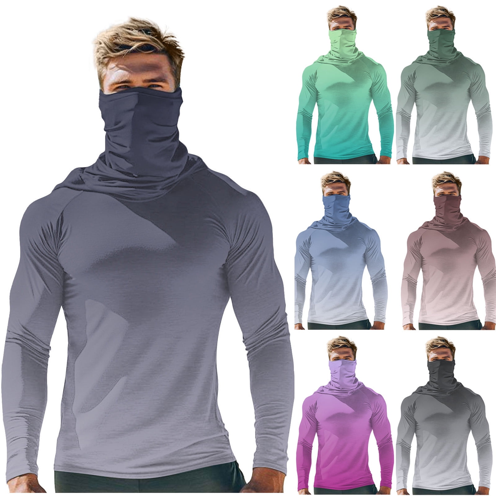 BiZtdJrK Trendy Sun Protection Shirt for Men UPF 50+ Gradient Print ...