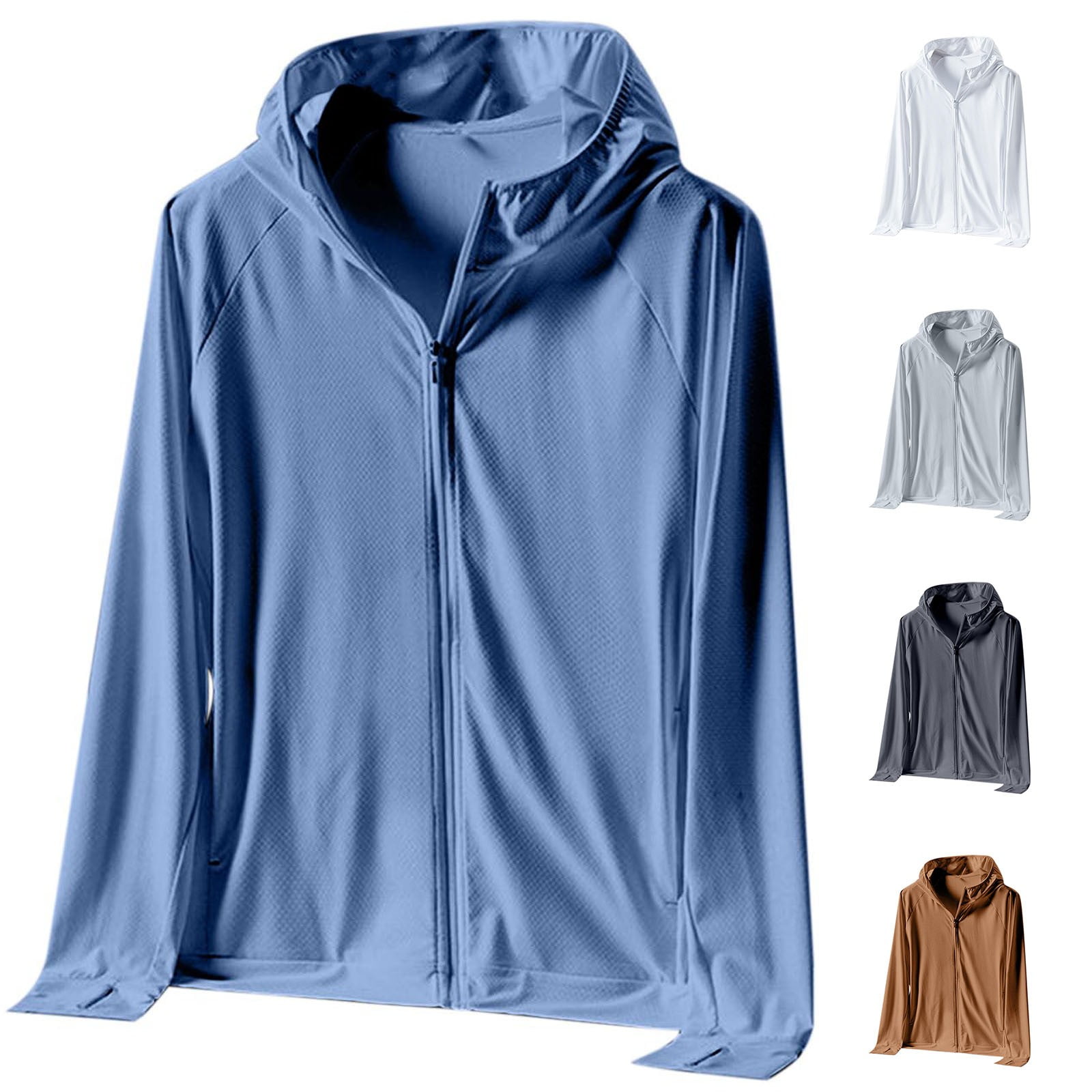 BiZtdJrK UV Hoodie Jackets for Men UPF 50+ Zip Up Long Sleeve Sun ...