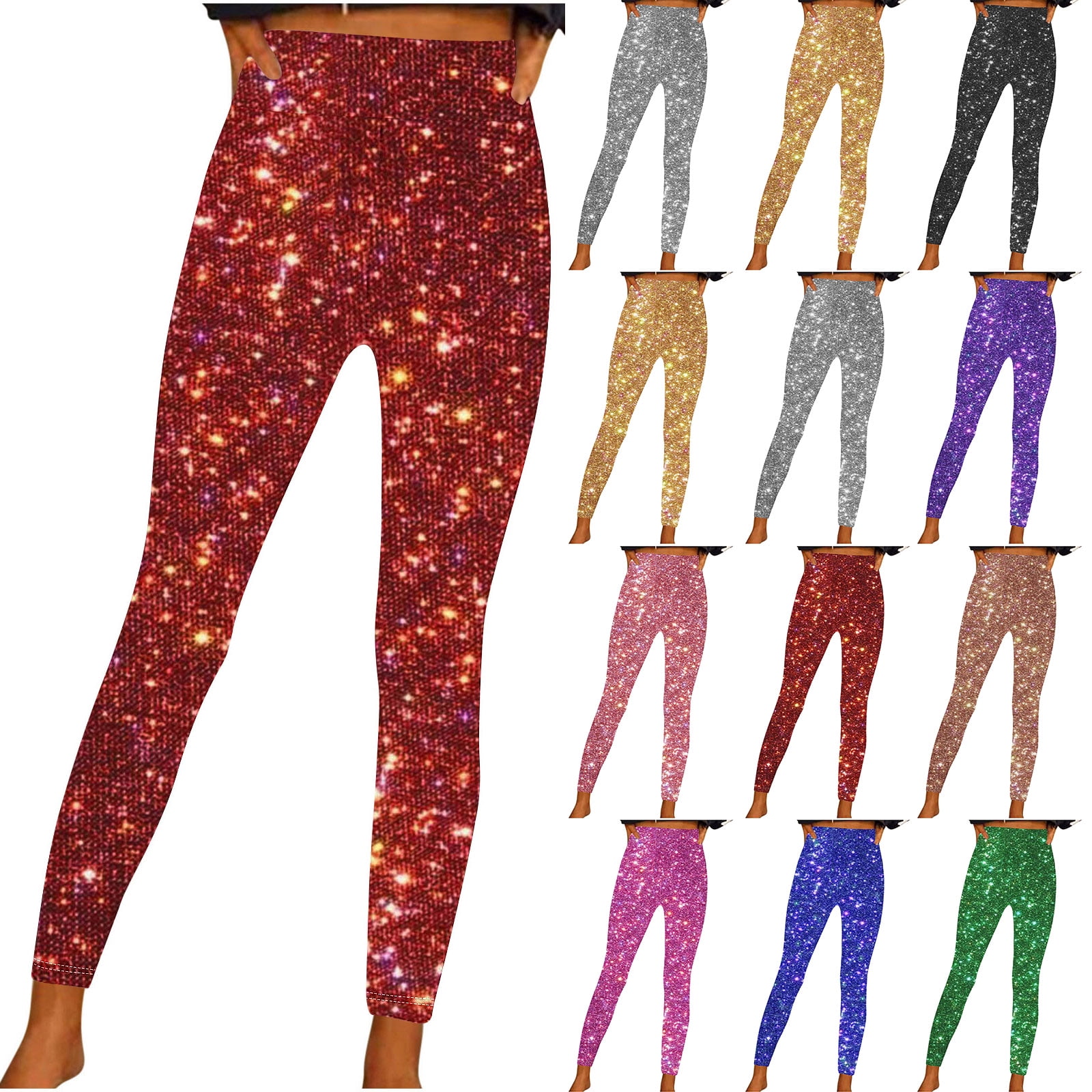 BiZtdJrK Weekly Sales Sequin Pants for Women Fashion Y2K Yoga Workout ...