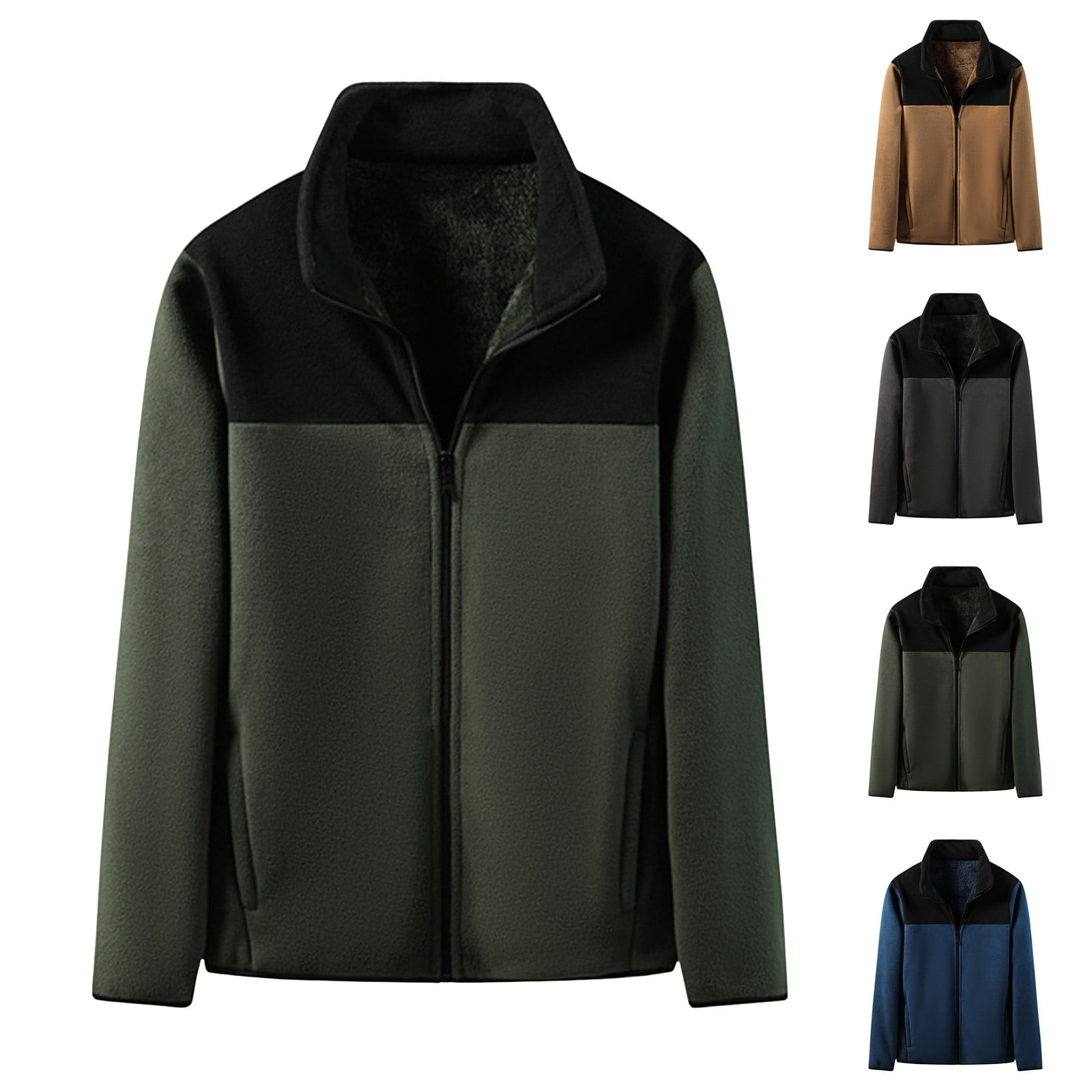 BiZtdJrK Winter Jackets for Men Big and Tall Sherpa Fleece Lined Zipper ...