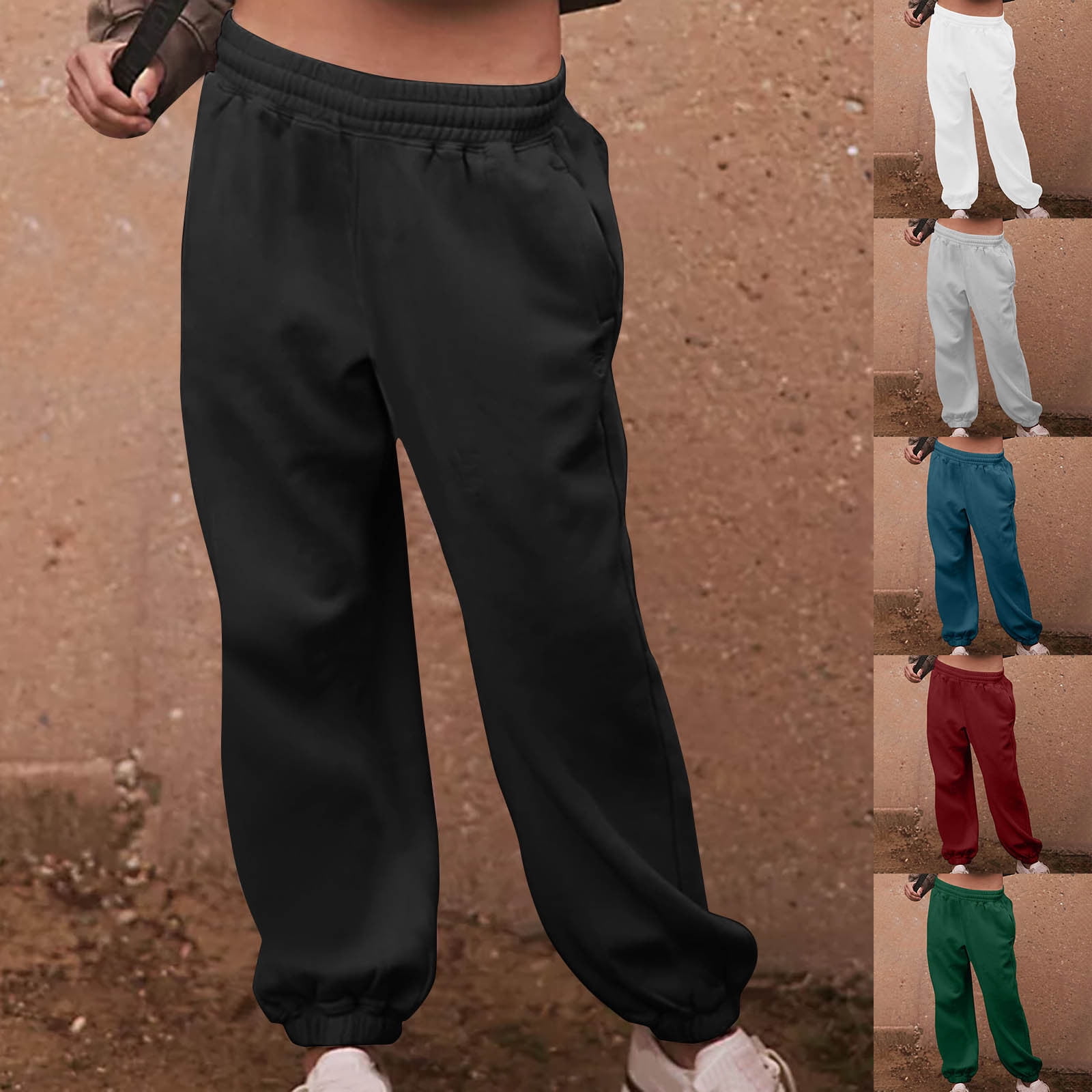 BiZtdJrK Women Baggy Sweatpant Elastic Waist Athletic Jogger Pants ...