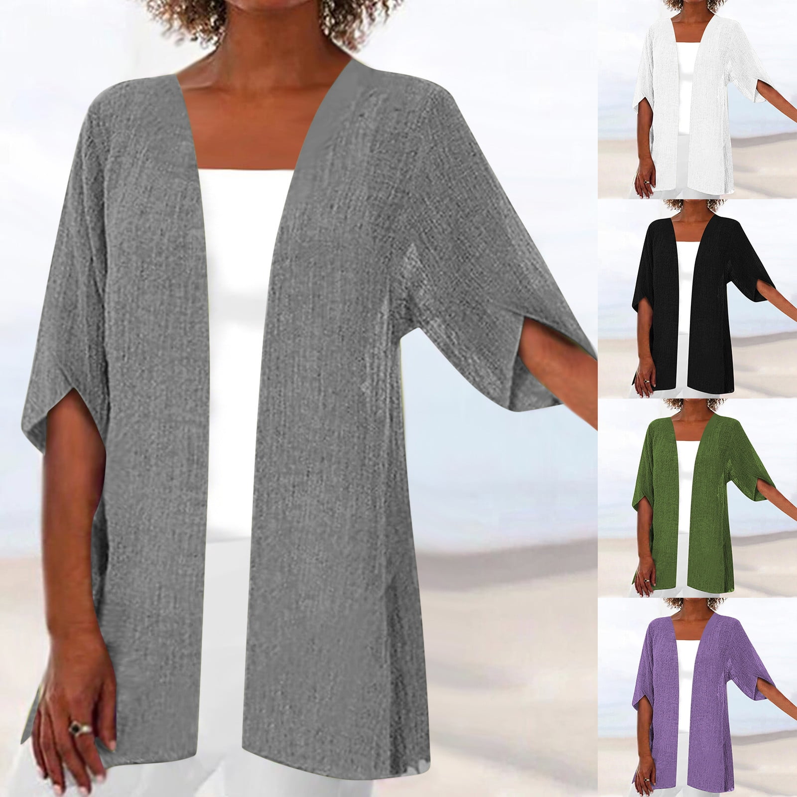 BiZtdJrK Women Plus Size Cardigan Short Sleeve Open Front Cardigans ...
