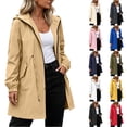 BiZtdJrK Women's Rain Jacket Lightweight Plus Size Long Raincoat ...