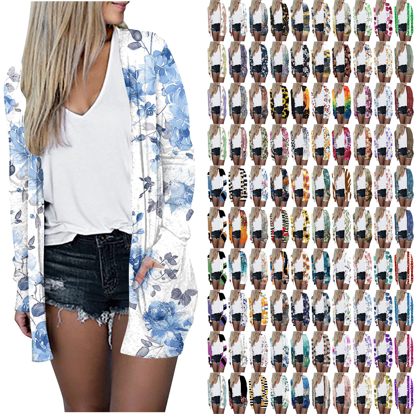 BiZtdJrK Womens Lightweight Cardigans Long Sleeve Open Front Cardigan ...