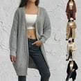 BiZtdJrK Womens Plus Size Knit Sweater Cardigan Knee Length Long Sleeve ...