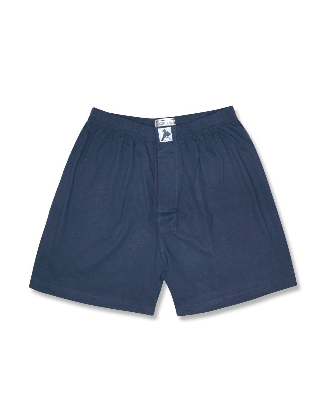 Biagio Mens Solid NAVY BLUE Color BOXER 100% Knit Cotton Shorts size ...