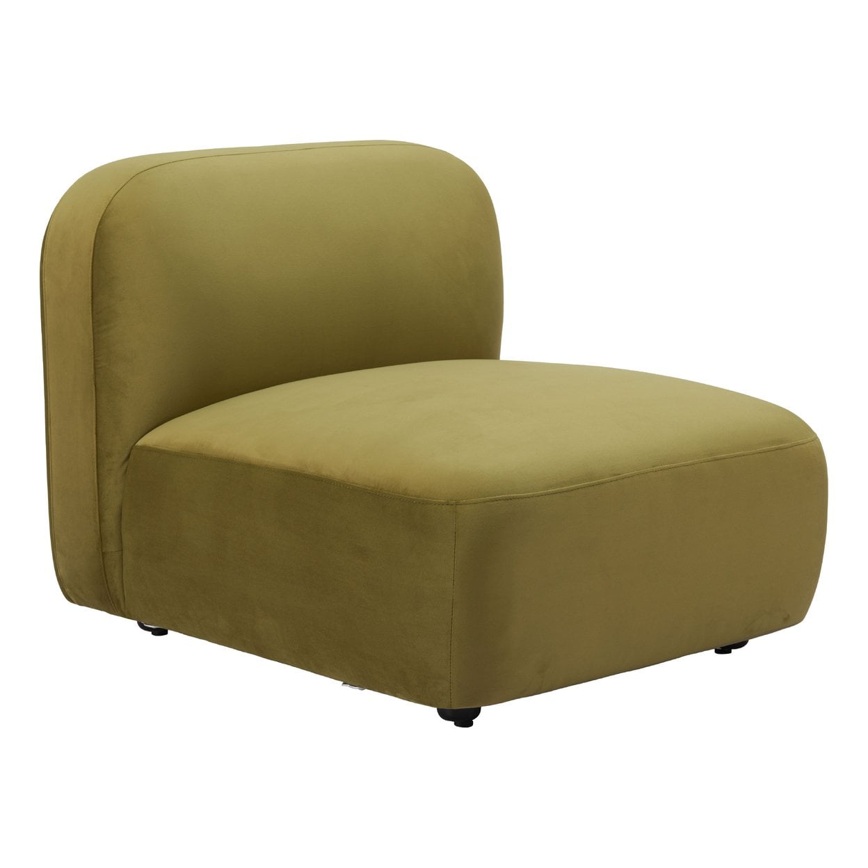 Biak Middle Chair Green Velvet Modular Seating Art Deco Modern Design ...