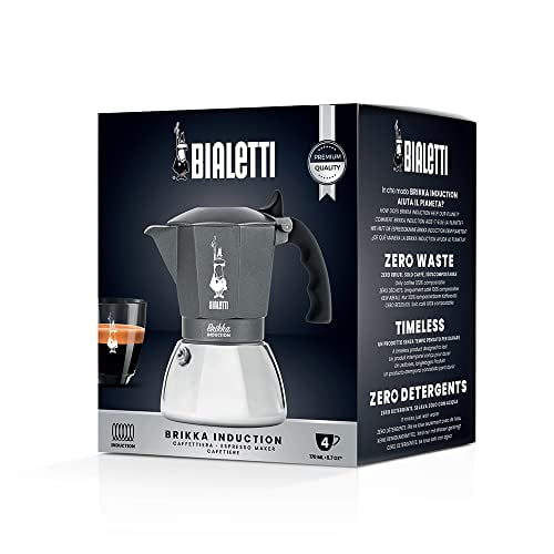 Bialetti Brikka Induction Coffee Maker, 4 Cup (170ml), Espresso Bar ...