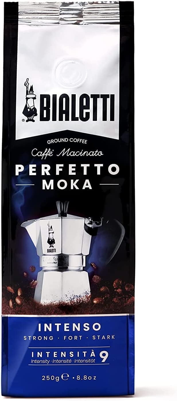 Bialetti Perfetto Moka Café Moulu Intenso (Strong) Dark Roast 250 g ...