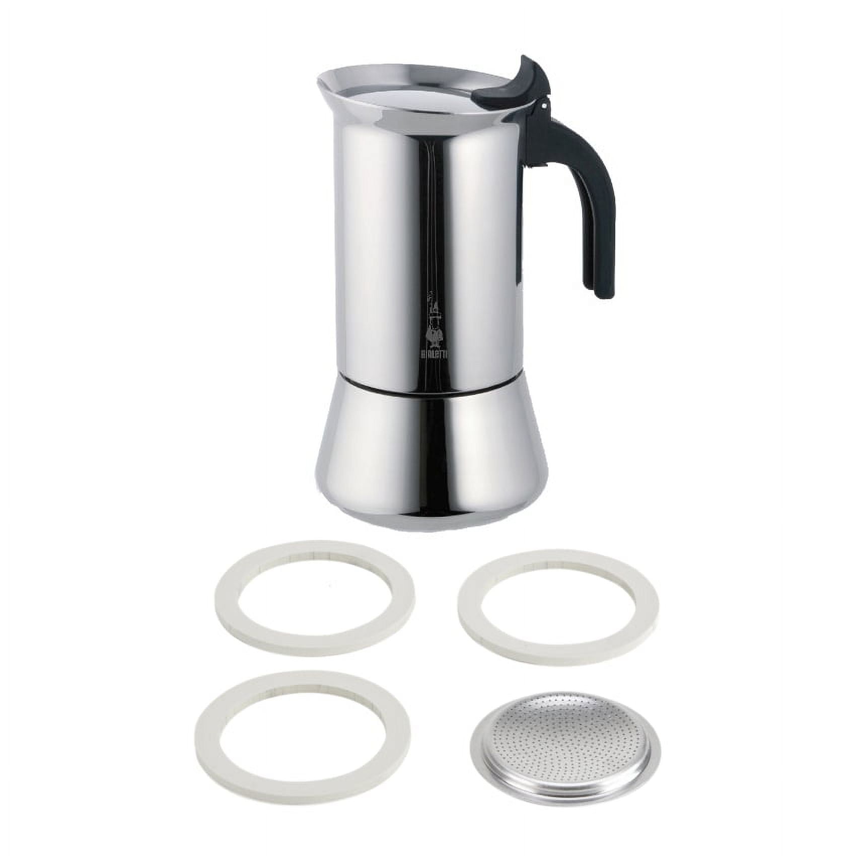 venus induction capable espresso coffee maker, stainless steel, 6 cup ...