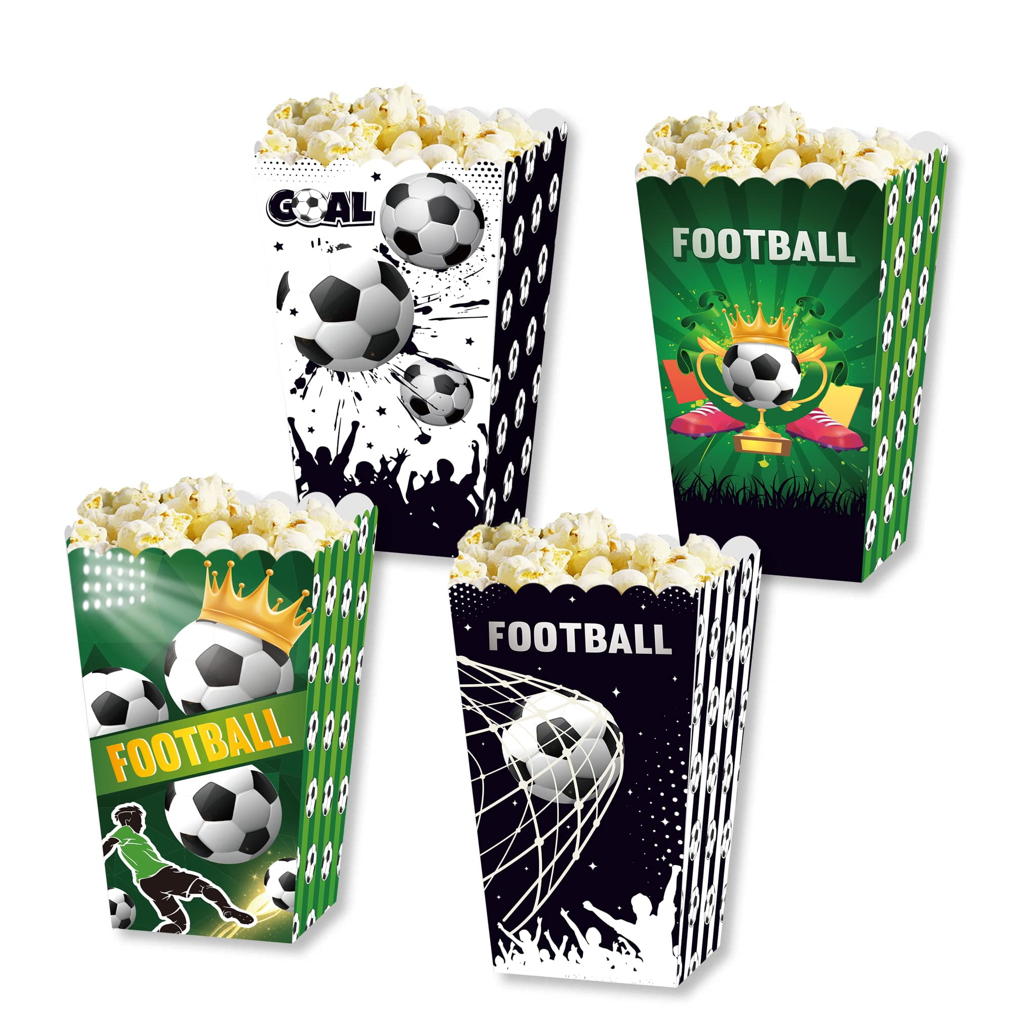 Bialowase 24 Pack Soccer ZS23 Popcorn Boxes Football Dessert Popcorn ...