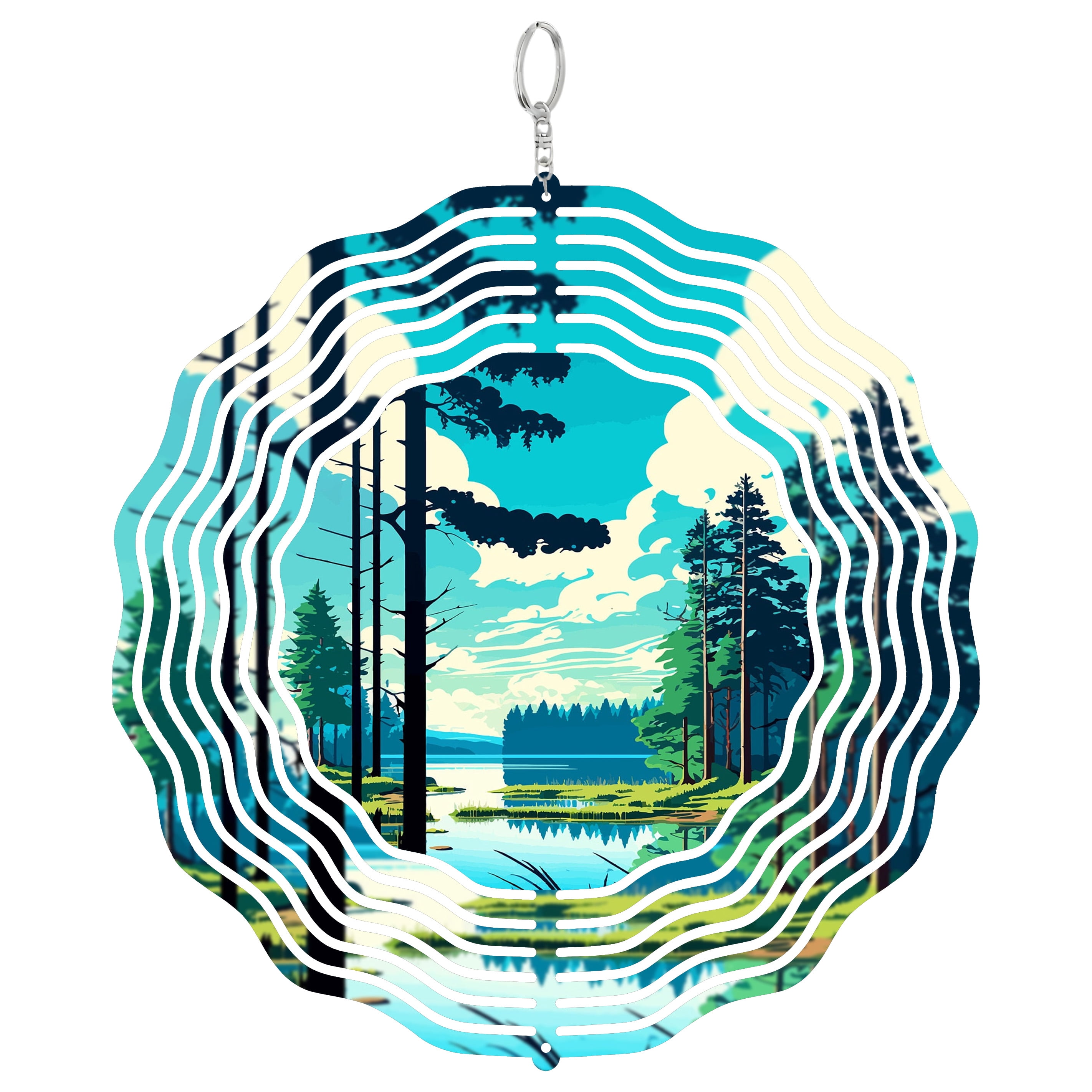 Bialowieza Forest Poland Bison 3D Wind Spinner Stainless Steel Hanging ...