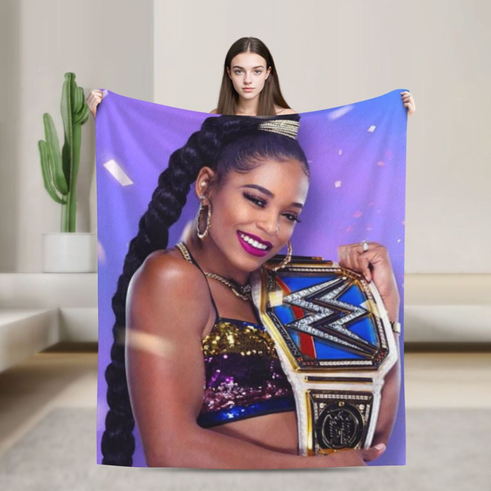 Bianca Belair Blanket, Super Soft Throw Blanket For Wrestling Fans ...