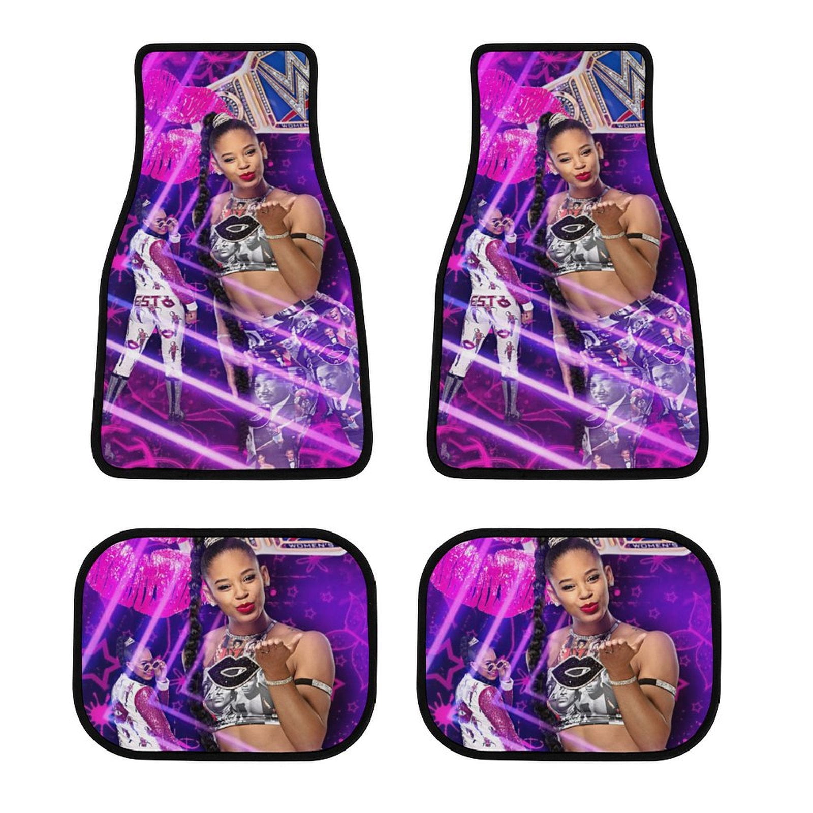 Bianca Belair Car Floor Mats Set of 4, Wrestling Car Mats, Non Slip ...