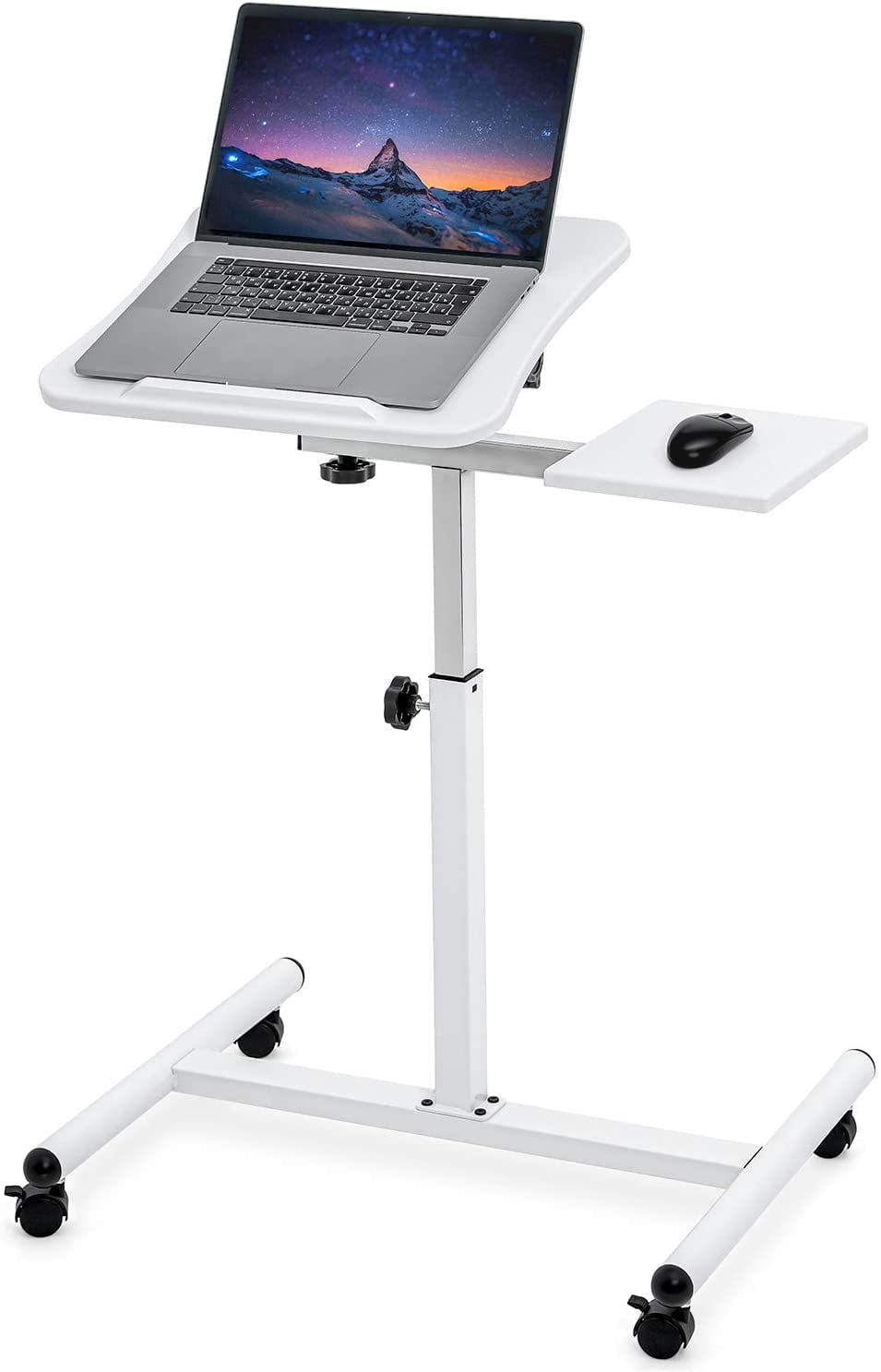 Bianca Ergonomic Sit-Stand Laptop Desk with Mouse Board on Wheels ...