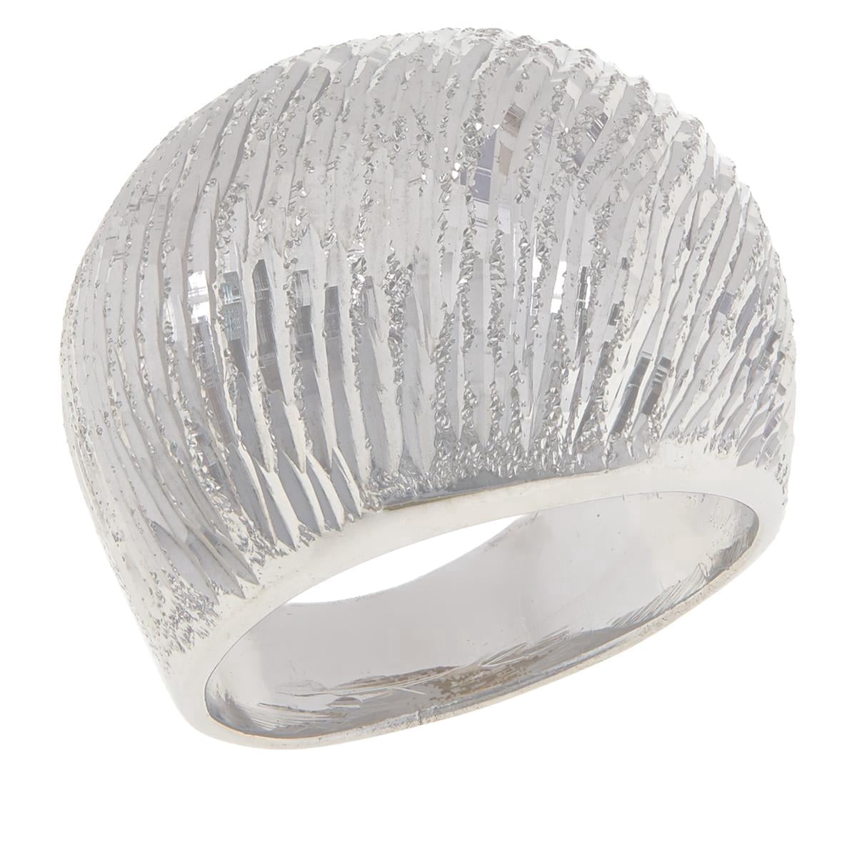 Bianca Milano Sterling Silver Diamond-Cut Dome Ring, Size 6 - Walmart.com