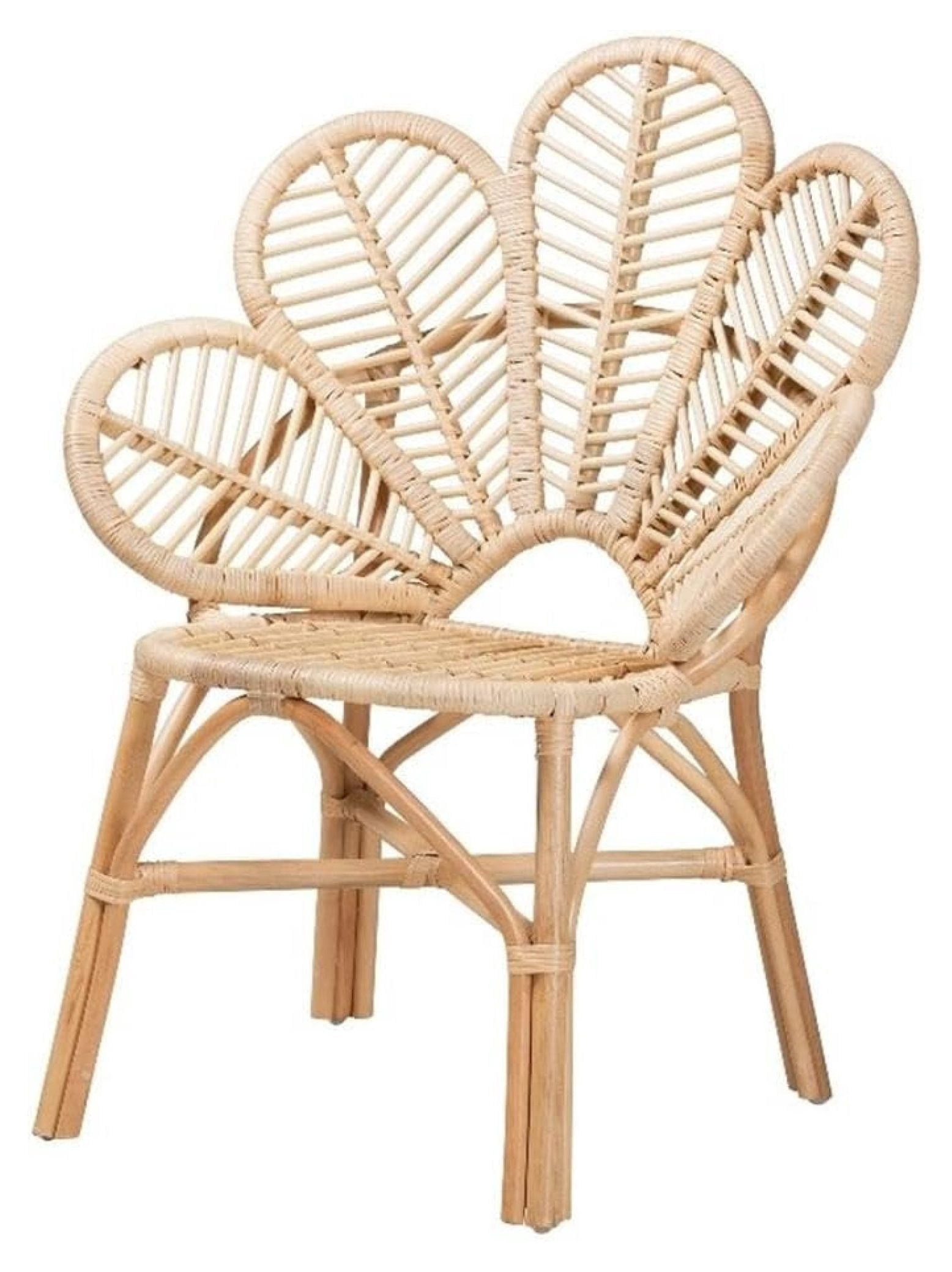 Bianca Modern Bohemian Natural Brown Rattan Flower Chair - Walmart.com