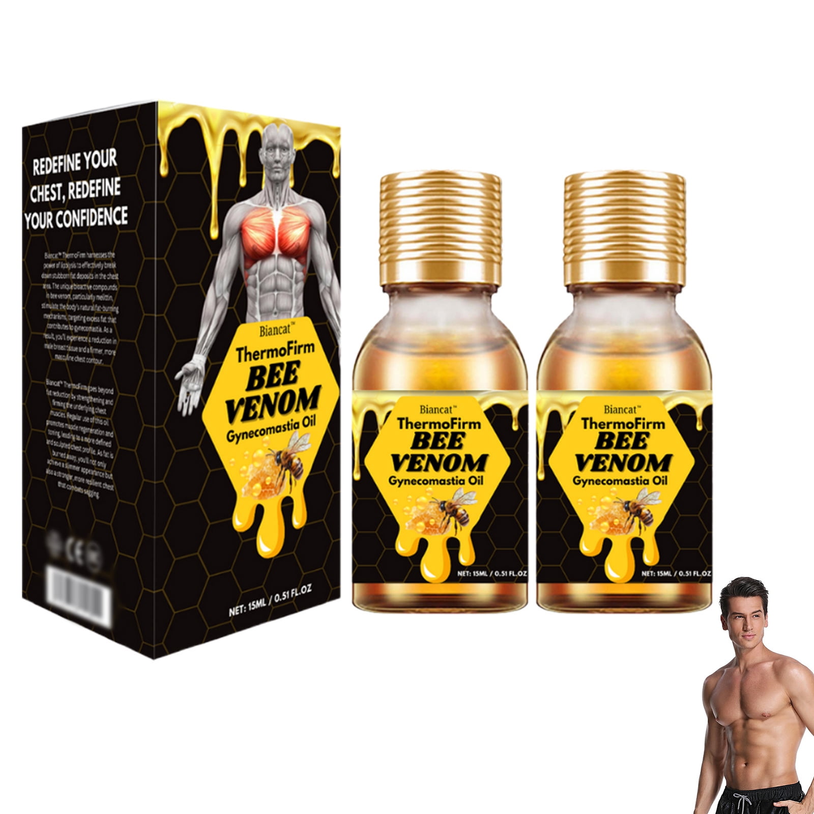 Biancat Bee Liquid Gynecomastia Oil, Advanced Bee Liquid Gynecomastia Oil for Strengthen The ...