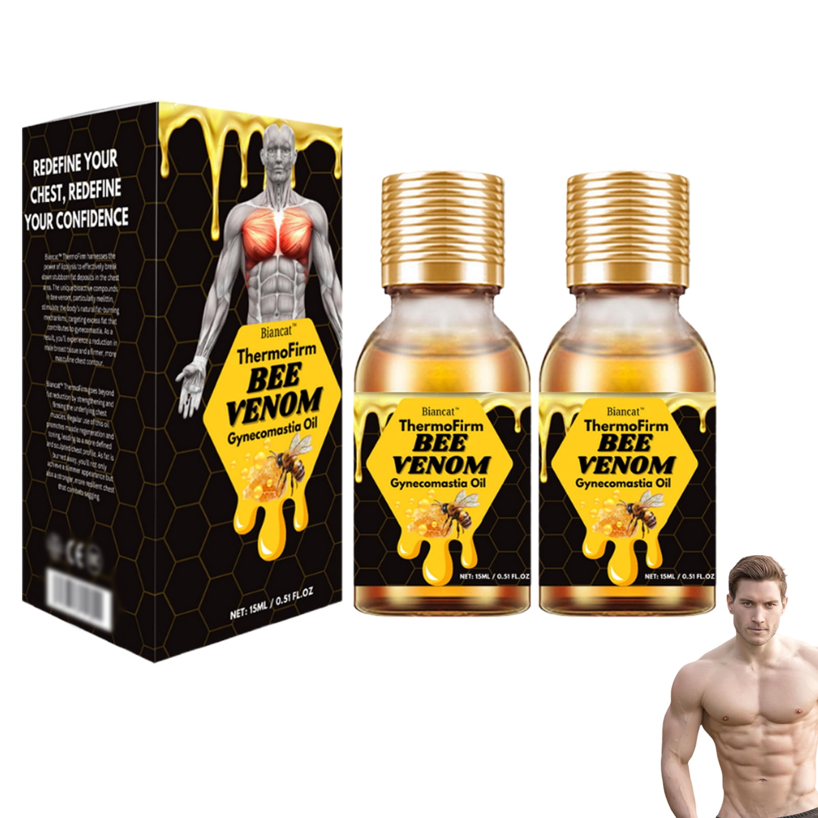 Biancat Thermofirm Bee Liquid Gynecomastia Oil, Advanced Bee Liquid ...