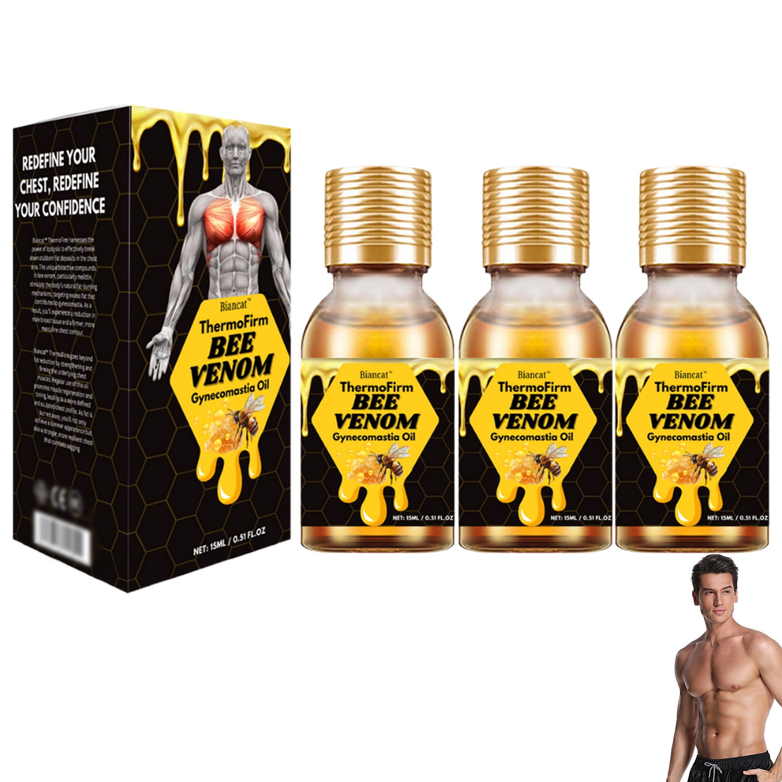 Biancat Thermofirm Bee Liquid Gynecomastia Oil, Advanced Bee Liquid Gynecomastia Oil for ...