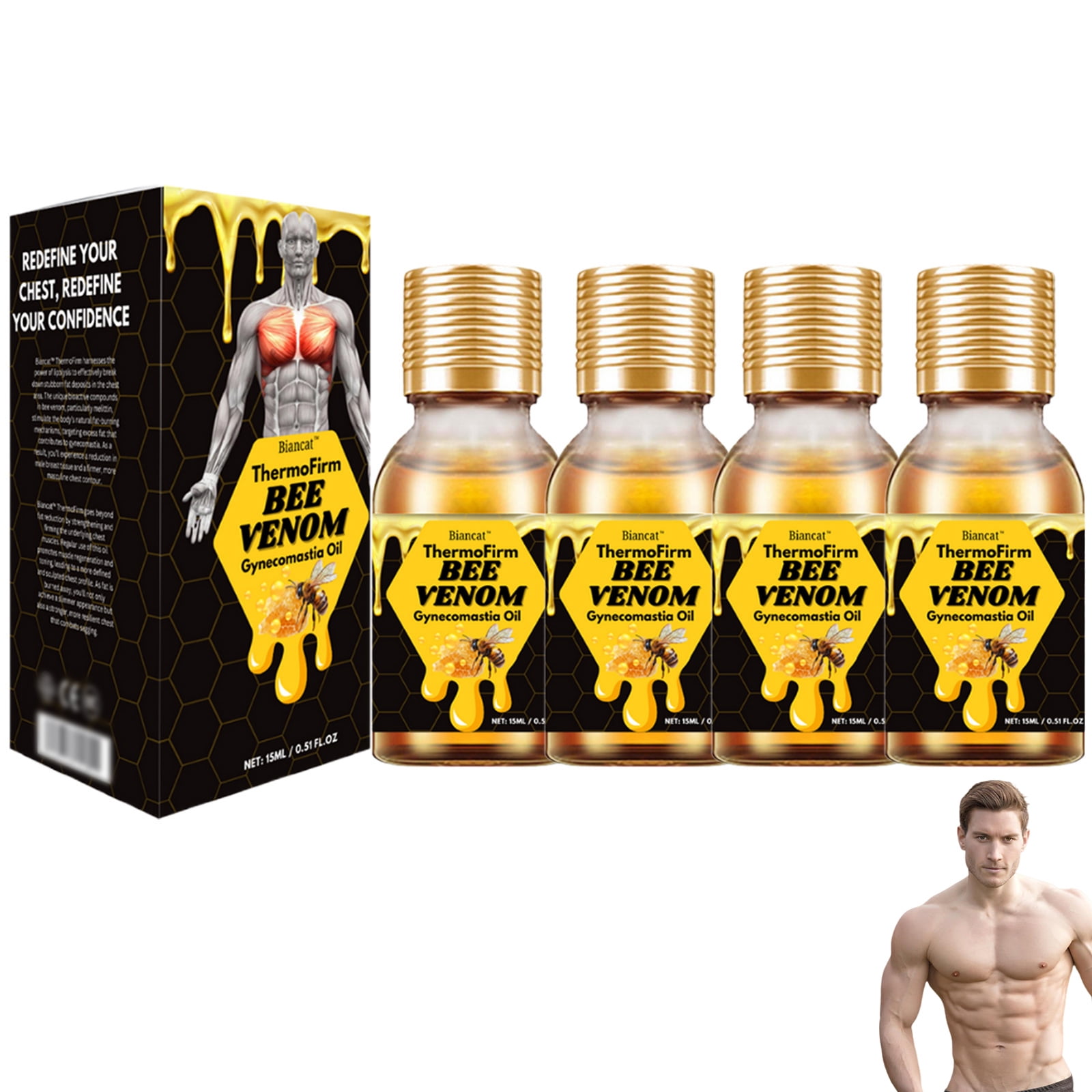 Biancat Thermofirm Bee Liquid Gynecomastia Oil, Advanced Bee Liquid Gynecomastia Oil for ...
