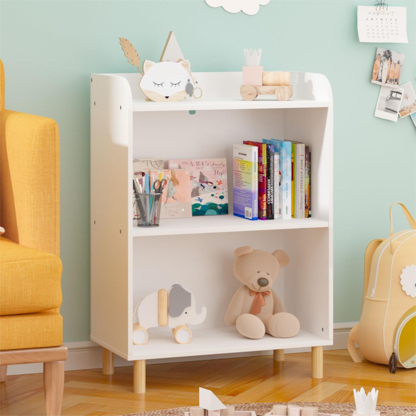 Bianlte 3-Tier Bookcase,Children's Book Display, Bookshelf Toy Storage ...