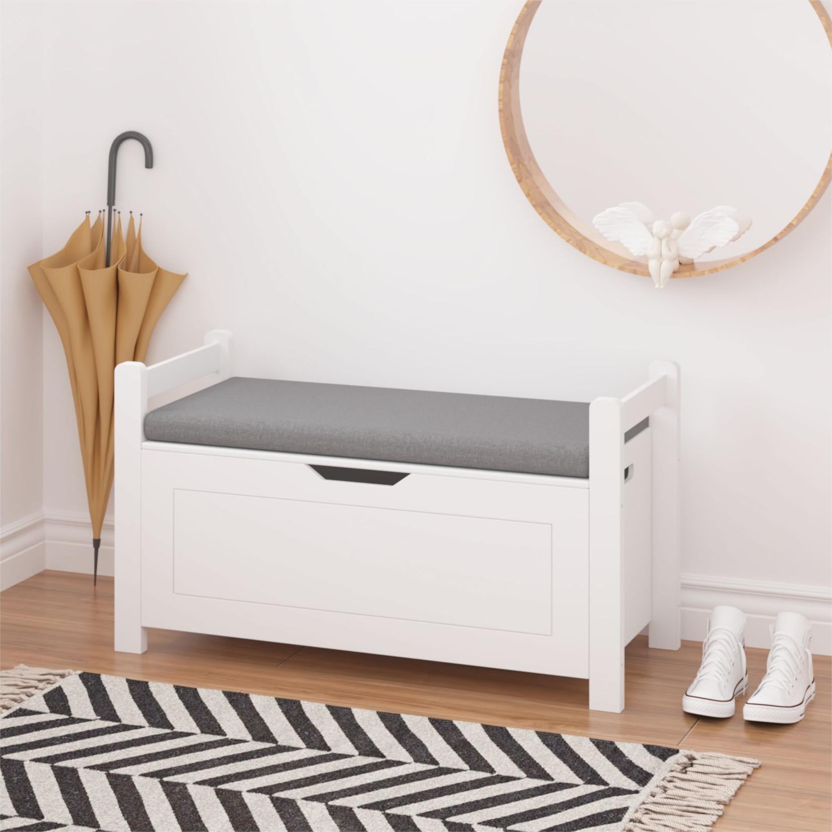 Bianlte 35 inch Wood Storage Bench Toy Chest Bench Foot Rest Seat for ...